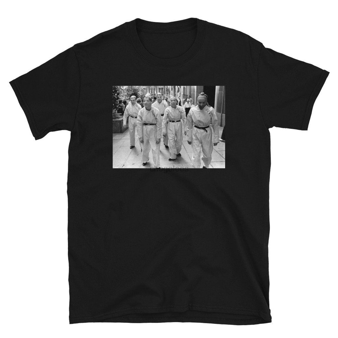 devo walking in new york with pantyhose on their heads t-shirt ...