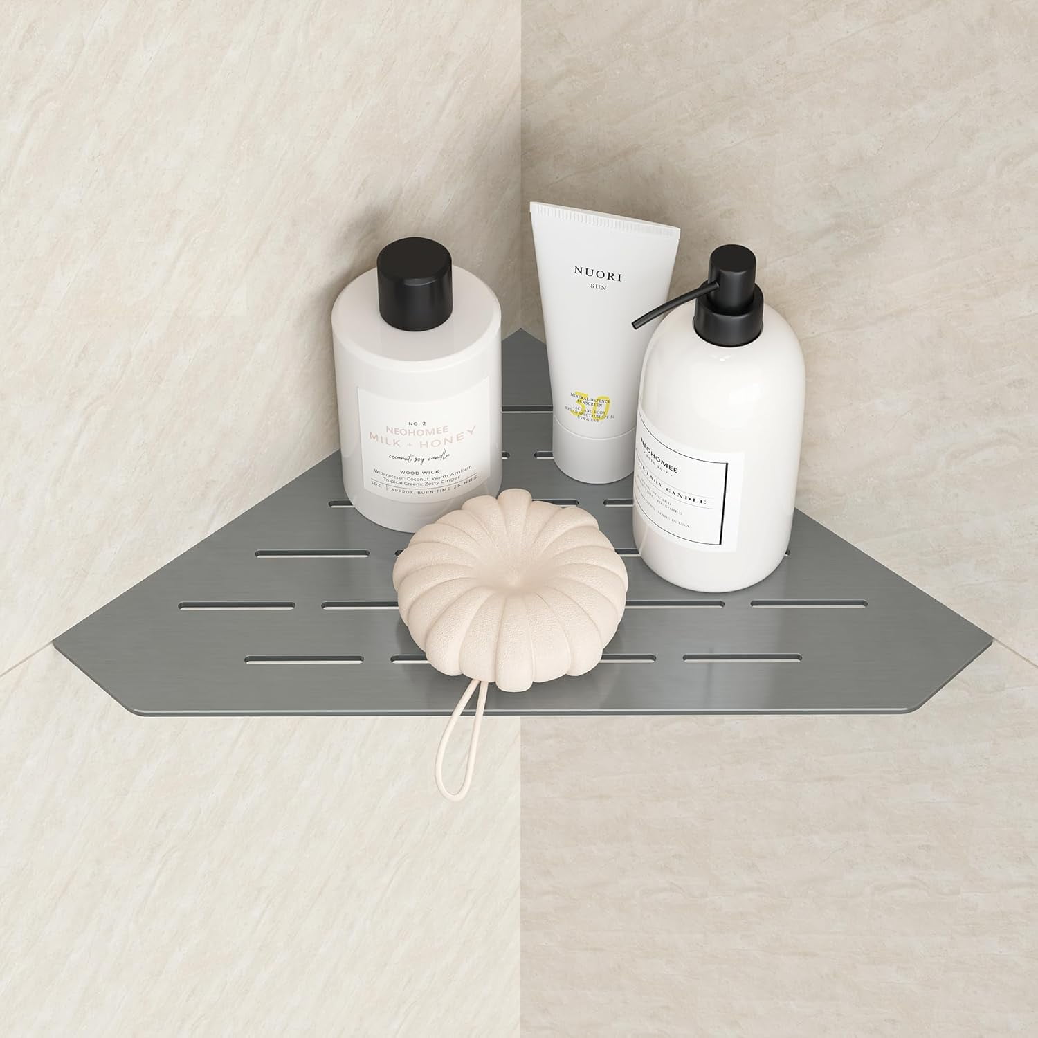 dfgtyhu Brushed Corner Shelf Floating Corner Shelves for Wall Shower ...