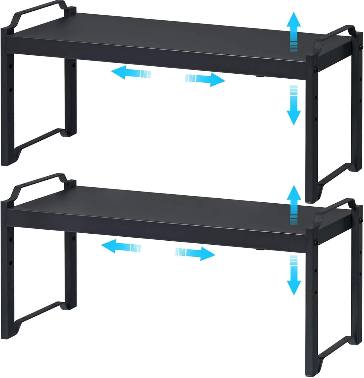 dfsfru 2 Pack Expandable Cabinet Countertop Shelves Stackable Shelves ...