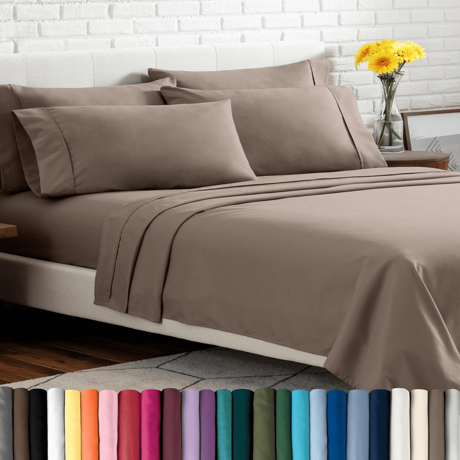 dfsfru Hotel Twin Sheet Set Extra Soft - 4 Piece Set - Deep Pockets ...