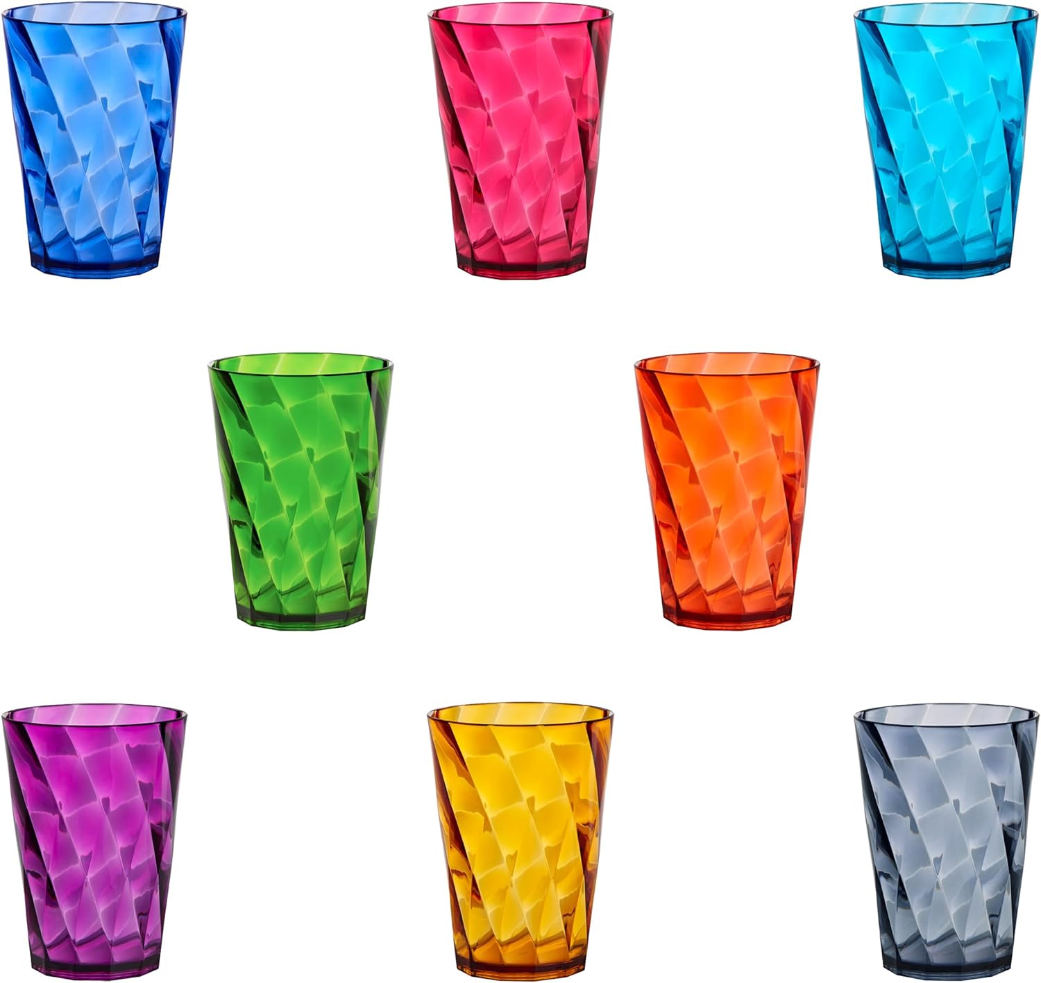 dfsfru Optix Plastic Reusable Drinking Glasses (Set of 8) 20oz Water ...