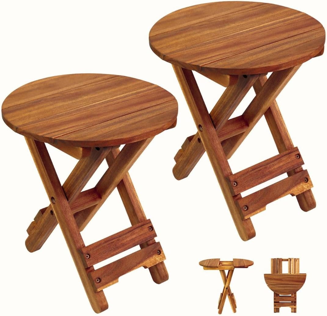 dfsfru Small Patio Table Outdoor Folding Side Table Portable Side Table ...