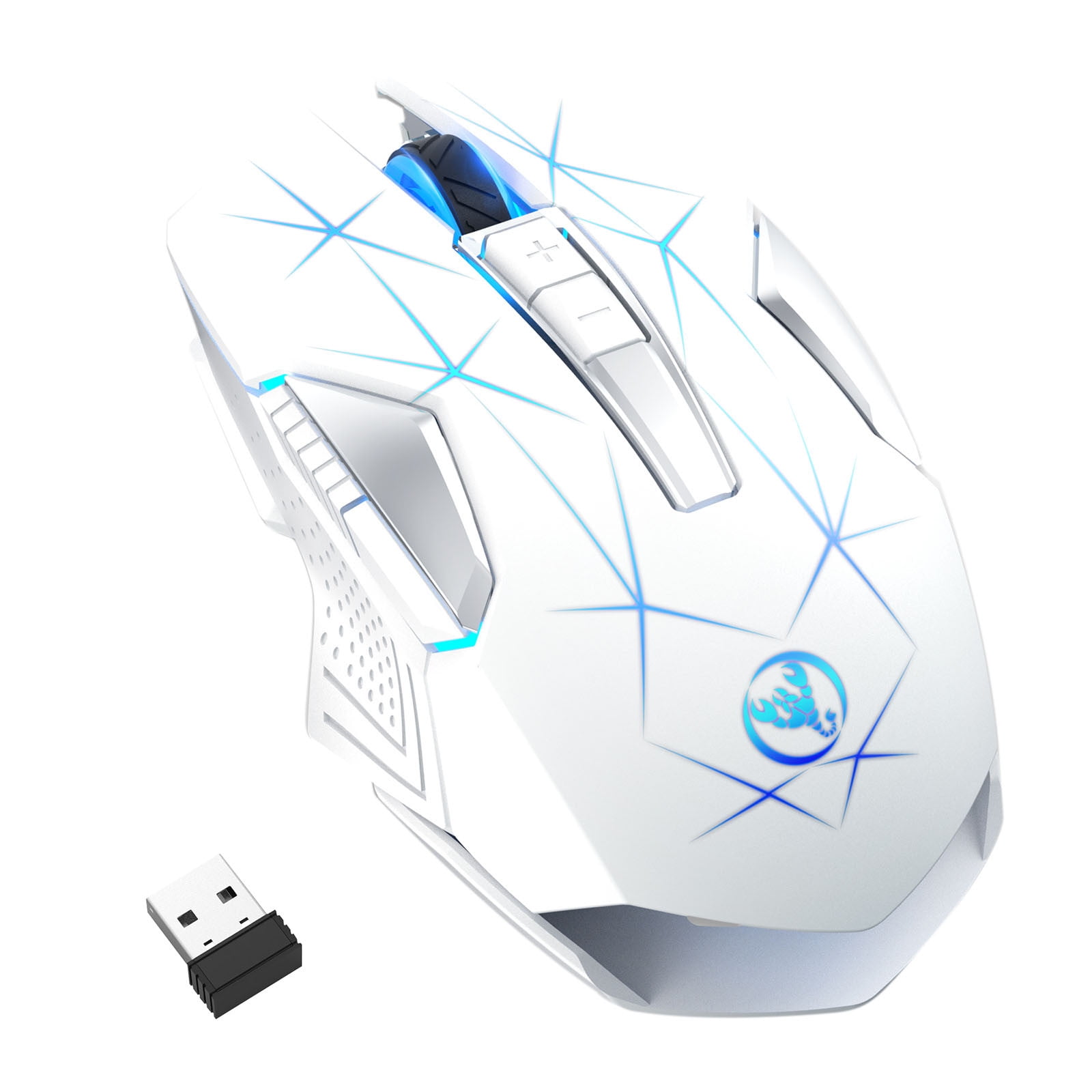 dfutuy 2.4G Wireless Mouse Game USB Charge 2400DPI Adjustable-Gaming ...