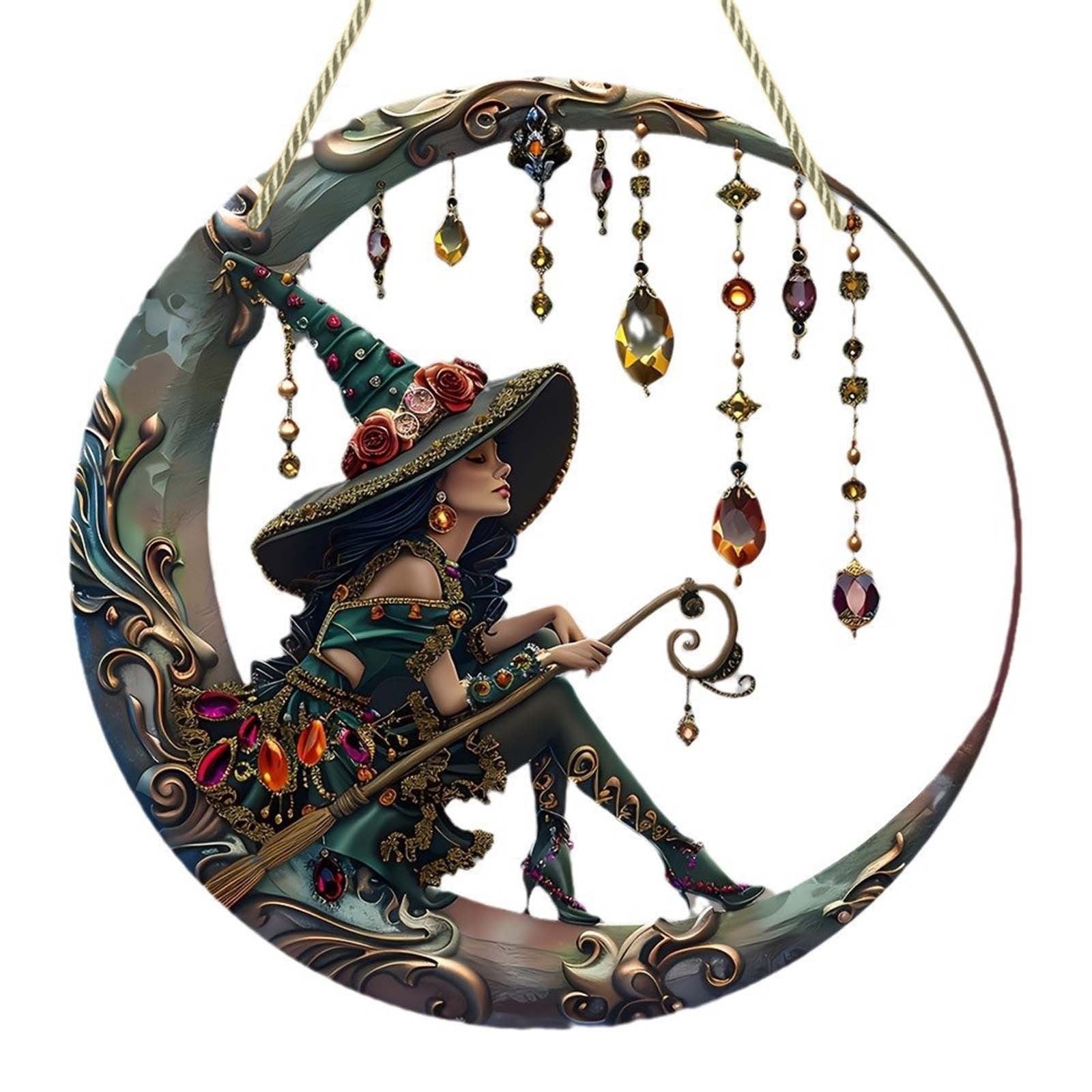 dfutuy 6/8 Inch Personalized Witch Window Hanging Suncatcher Ornament ...
