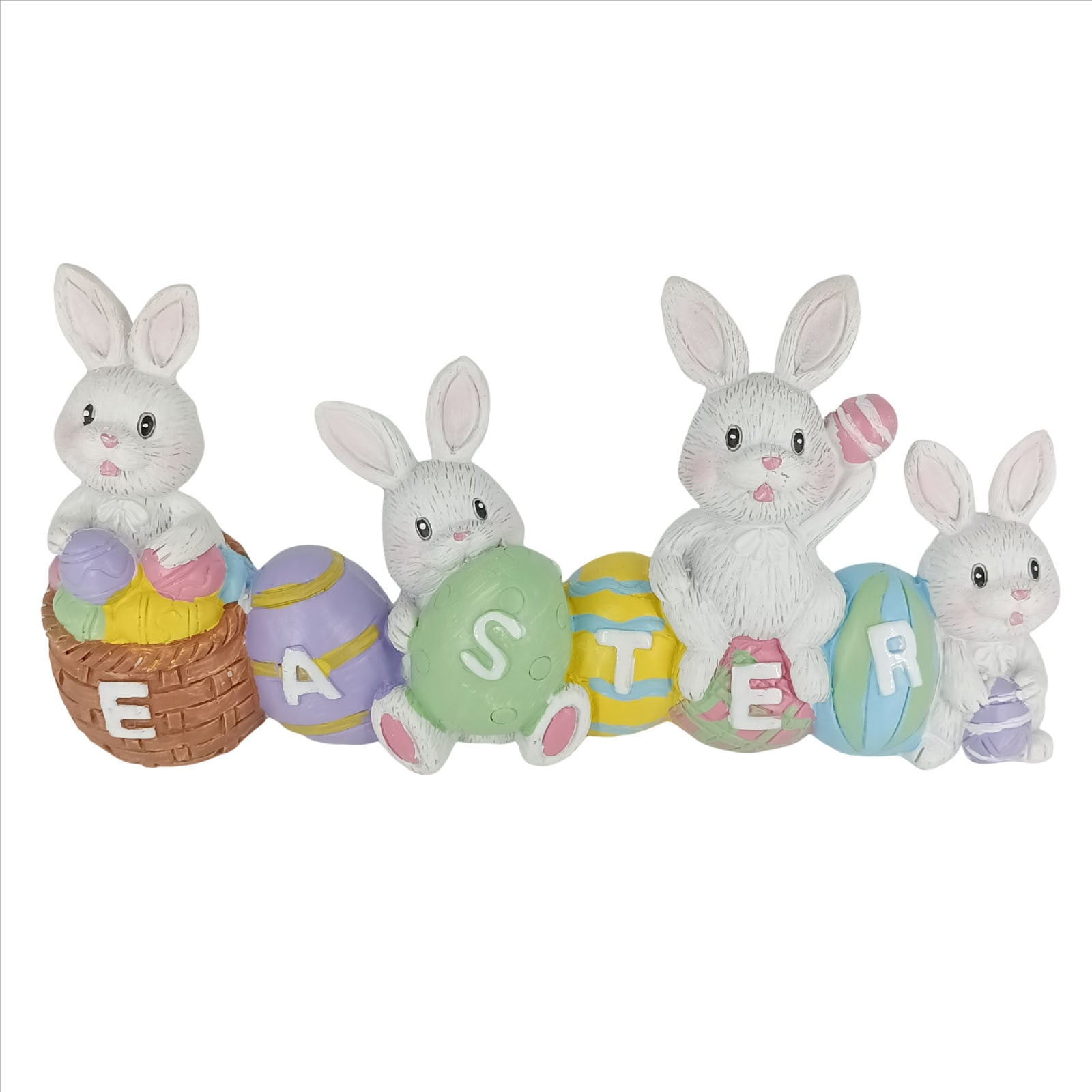 dfutuy Easter Bunny Statue Home Garden Study Desktop Sculpture Resin ...