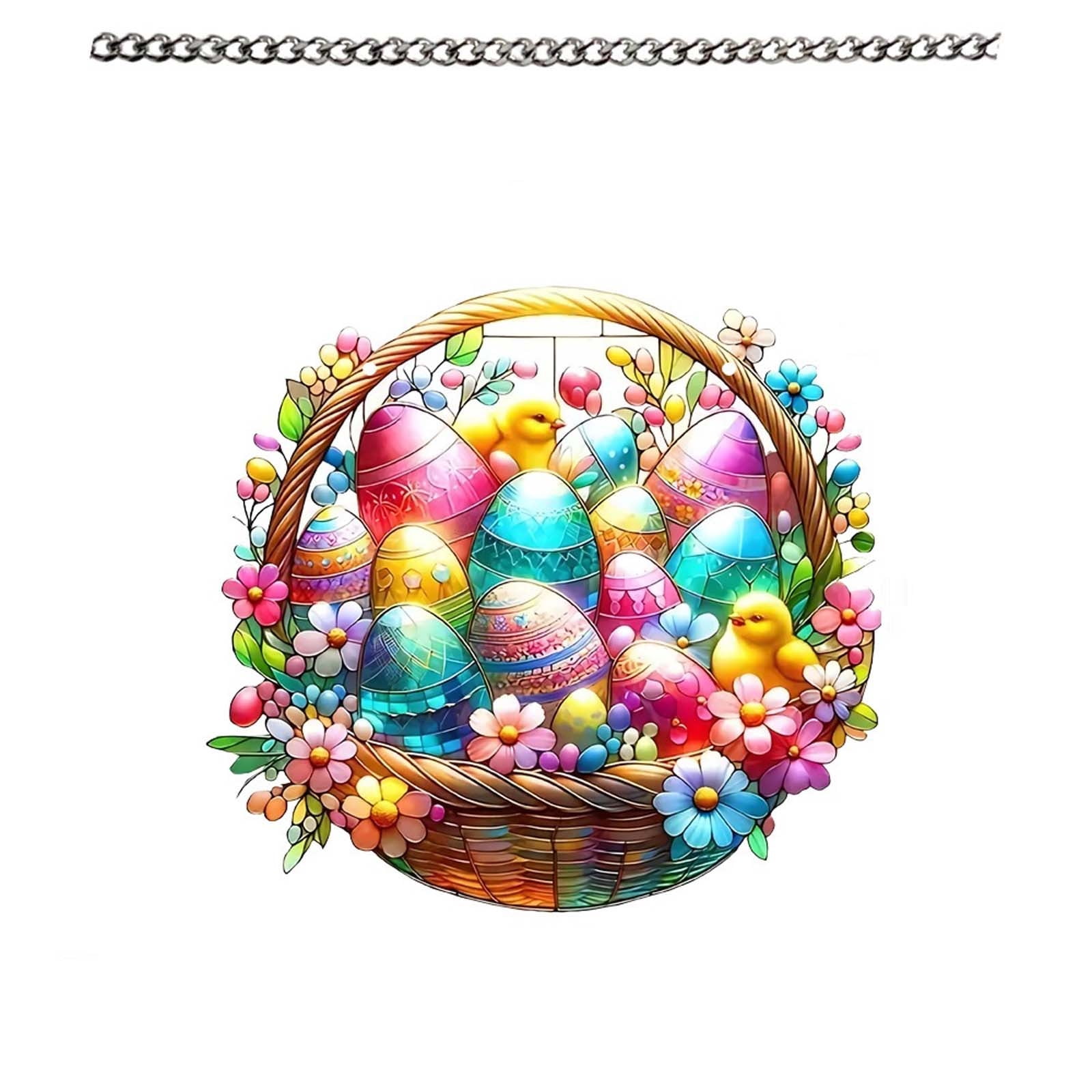 dfutuy Easter Weaving Basket Easter 2D Flat Acrylic Festival Scene ...