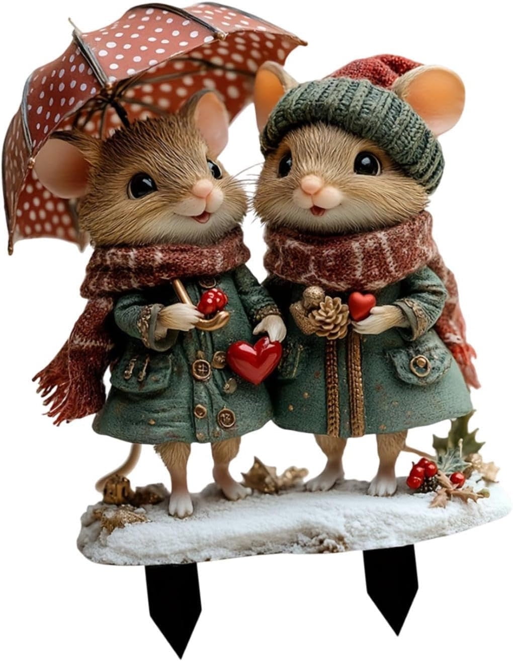 dfutuy Mouse Pair Statue Stake Waterproof Sculpture for Front Door ...