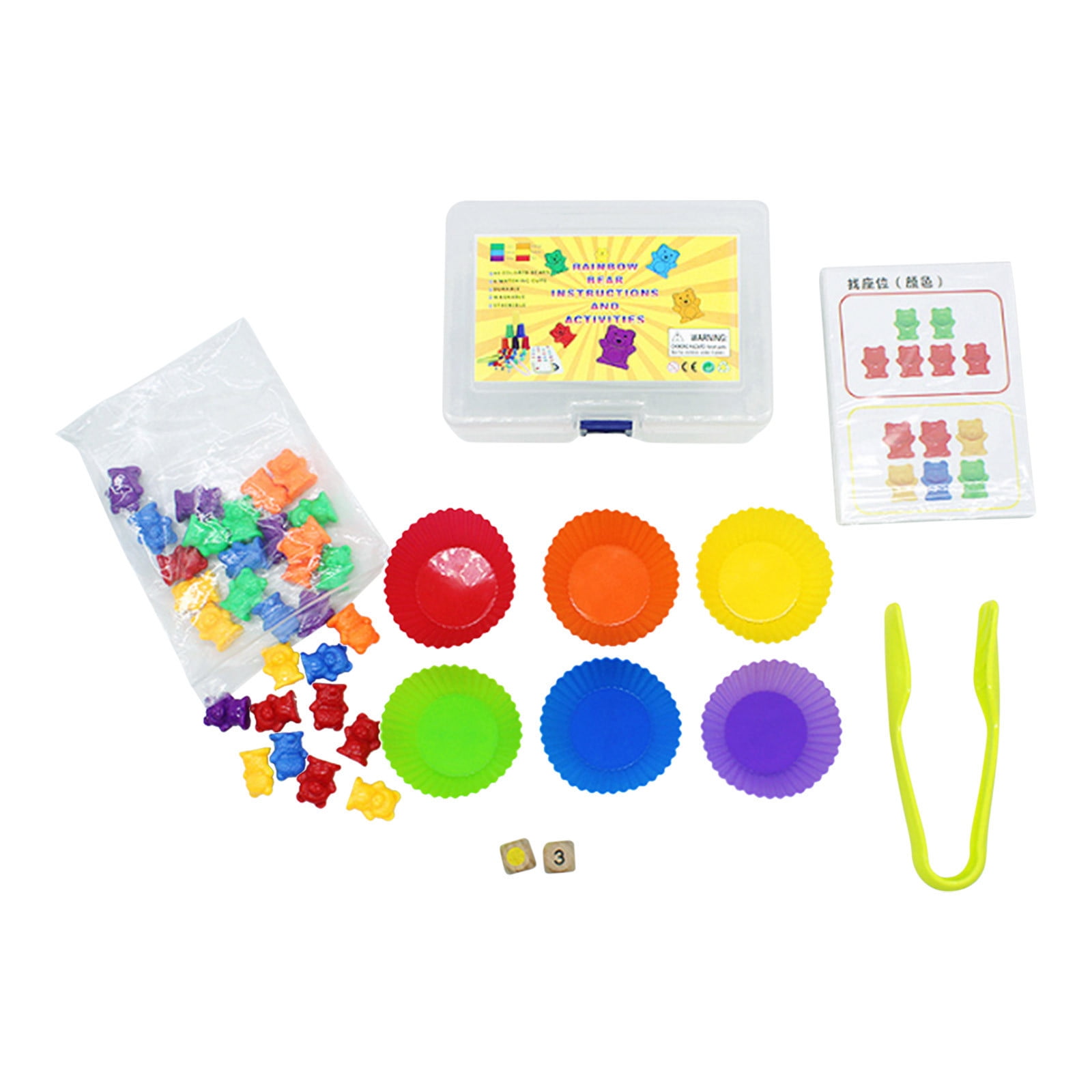 dfutuy Six Colors Bear Children's Counting Toy Counting Mathematics for ...