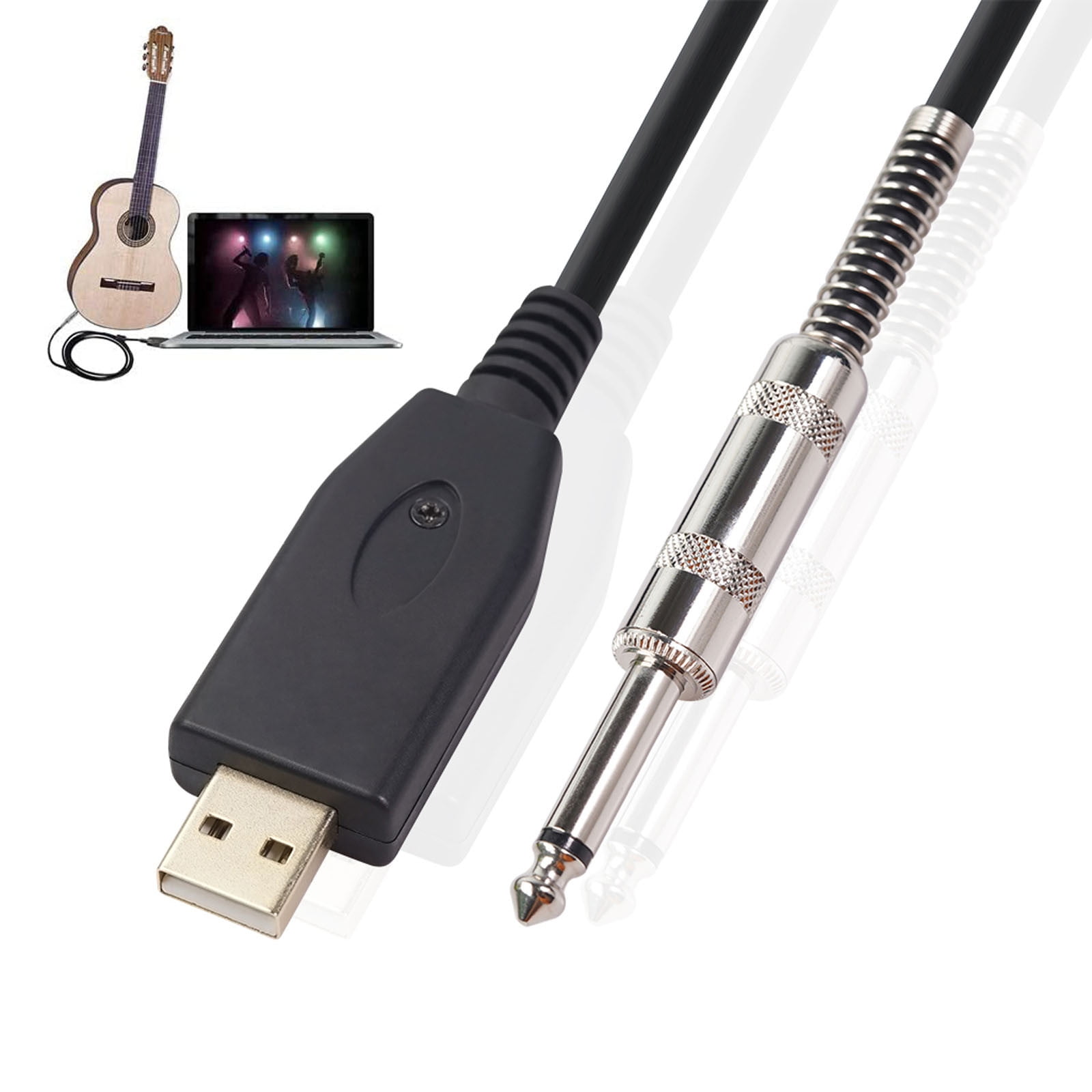 dfutuy USB Guitar Cable USB Connection Cable Adapter USB Recording ...