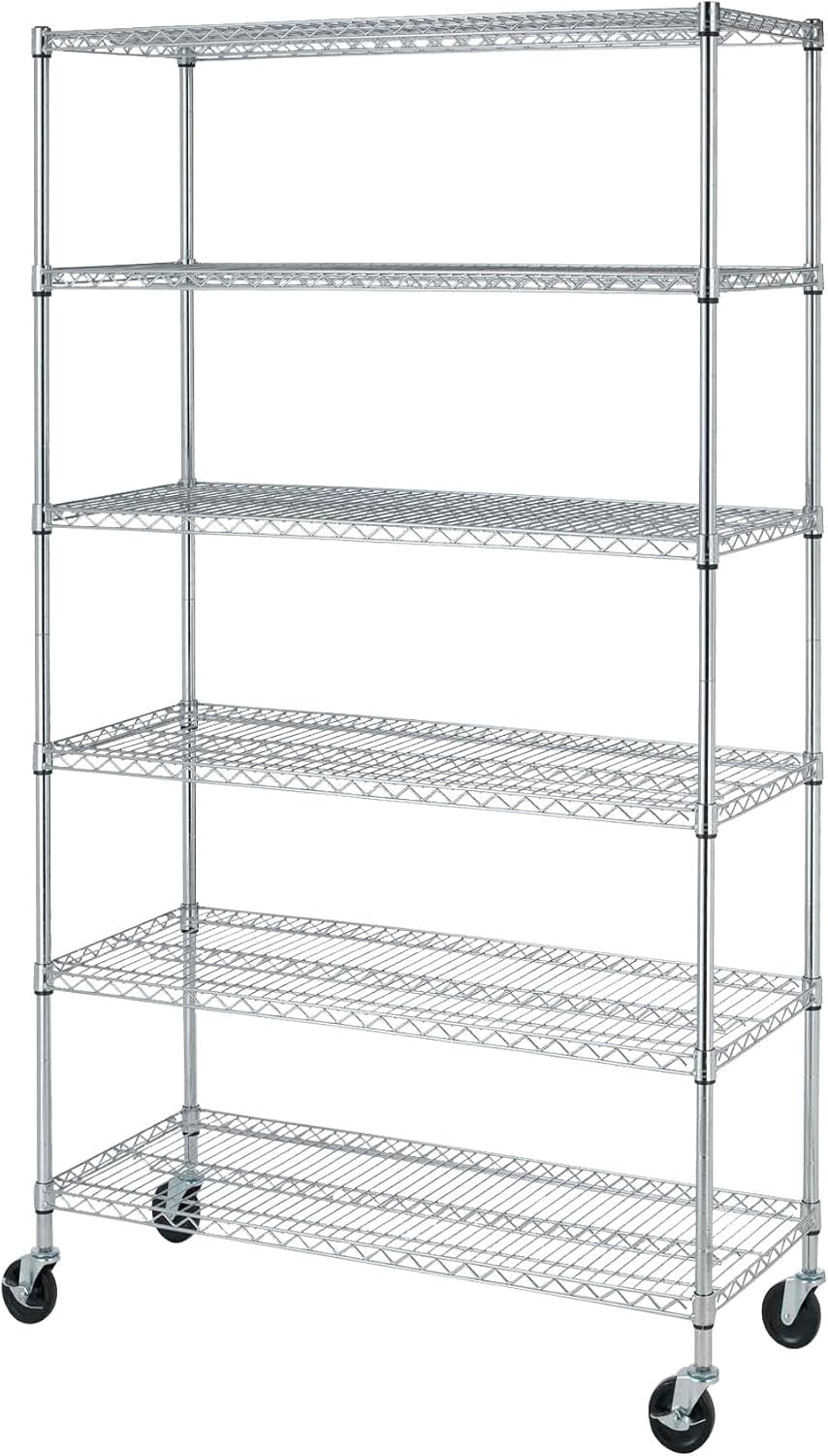 dgydbguuh 6000 LBS Chrome 6 Tier Wire Shelving Unit Rack - 18"x48"x76" NSF Metal Heavy Duty ...