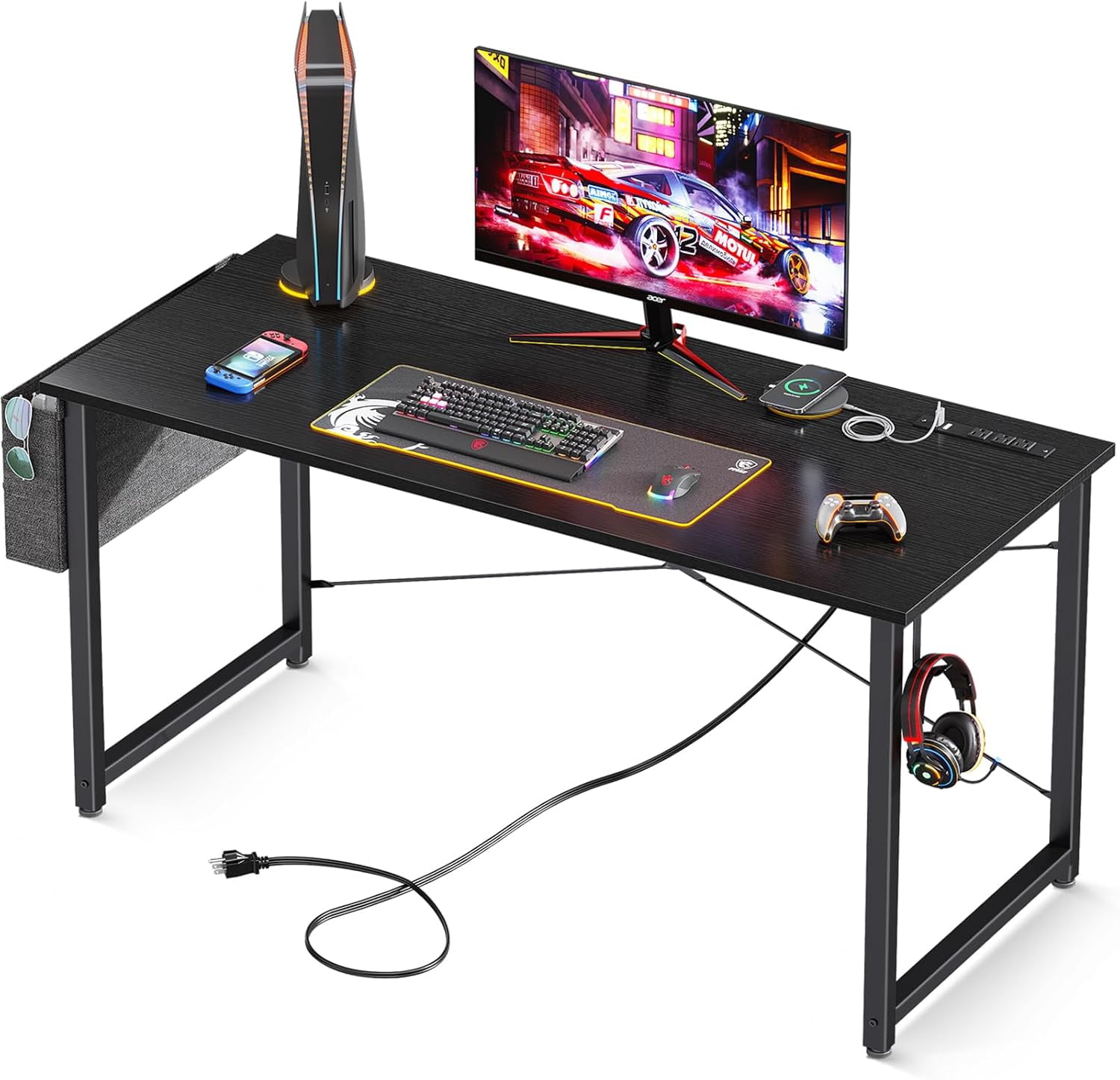 dgydbguuh 63 inch Small Computer Desk with Power Outlet for Small ...