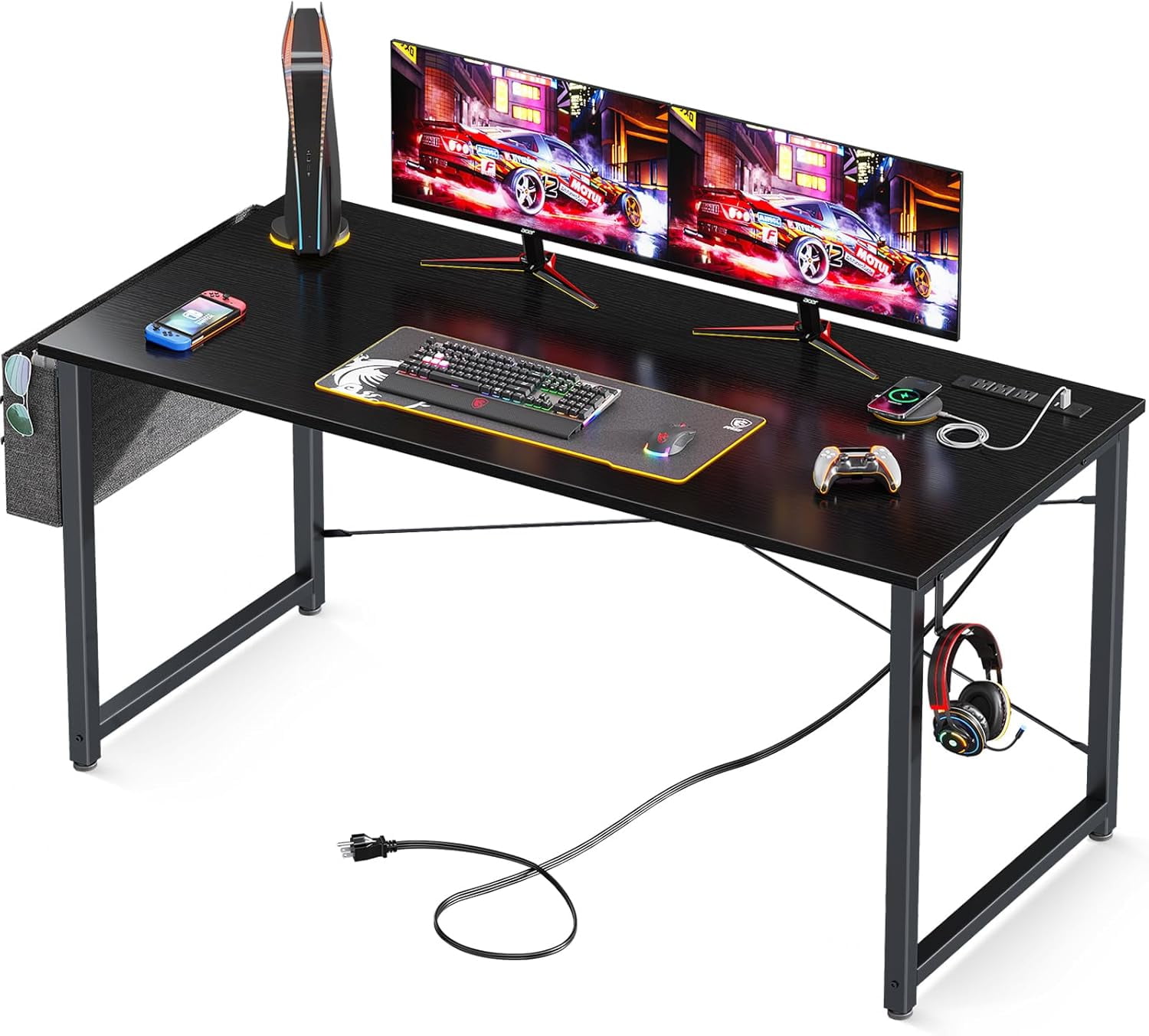 dgydbguuh 63 inch Small Computer Desk with Power Outlet for Small ...