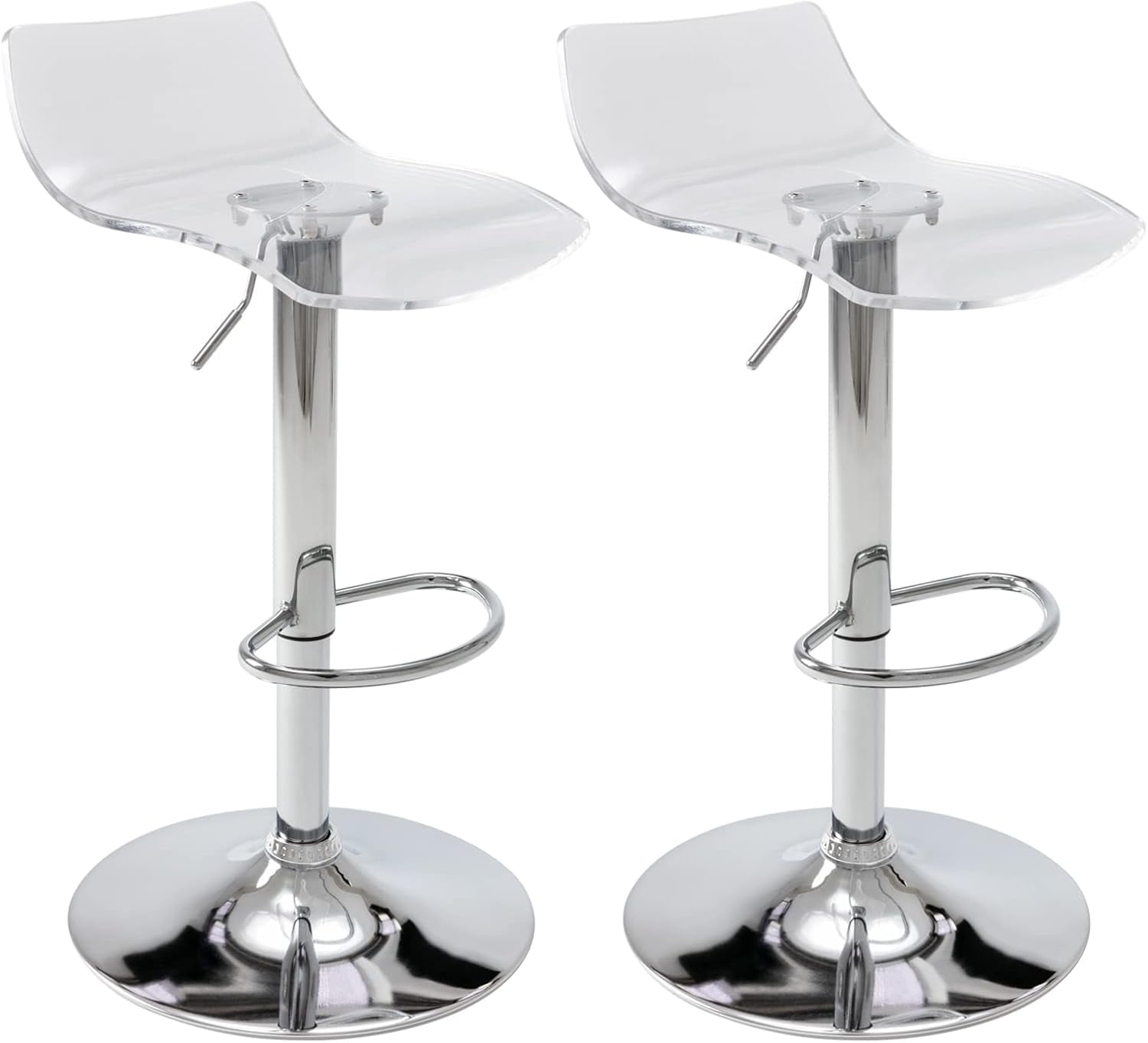 dgydbguuh Acrylic Bar Stools Transparent Swivel Adjustable Airlift ...