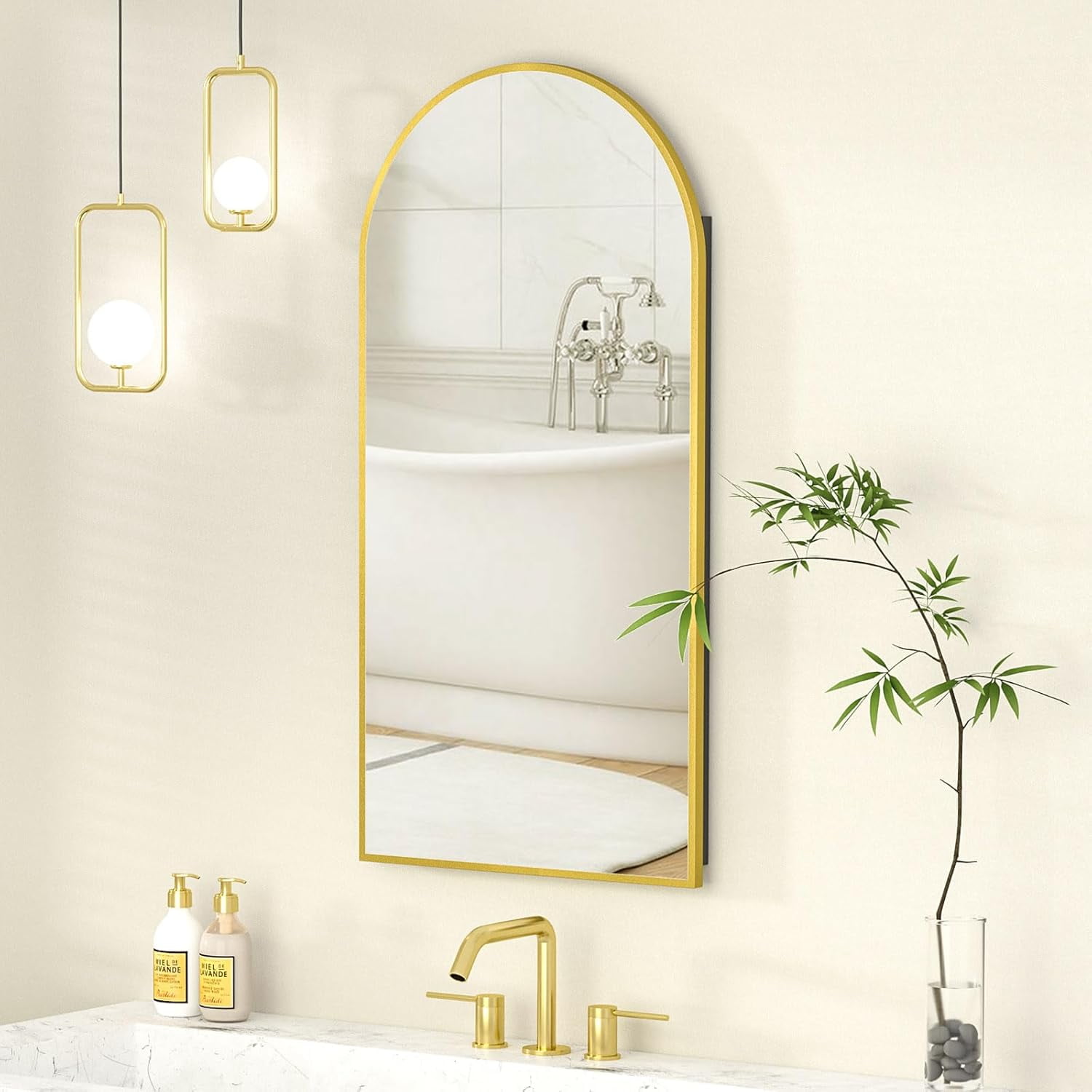 dgydbguuh Arched Medicine Cabinet with Mirror Recessed Medicine Cabinet Mirrors for Bathroom ...