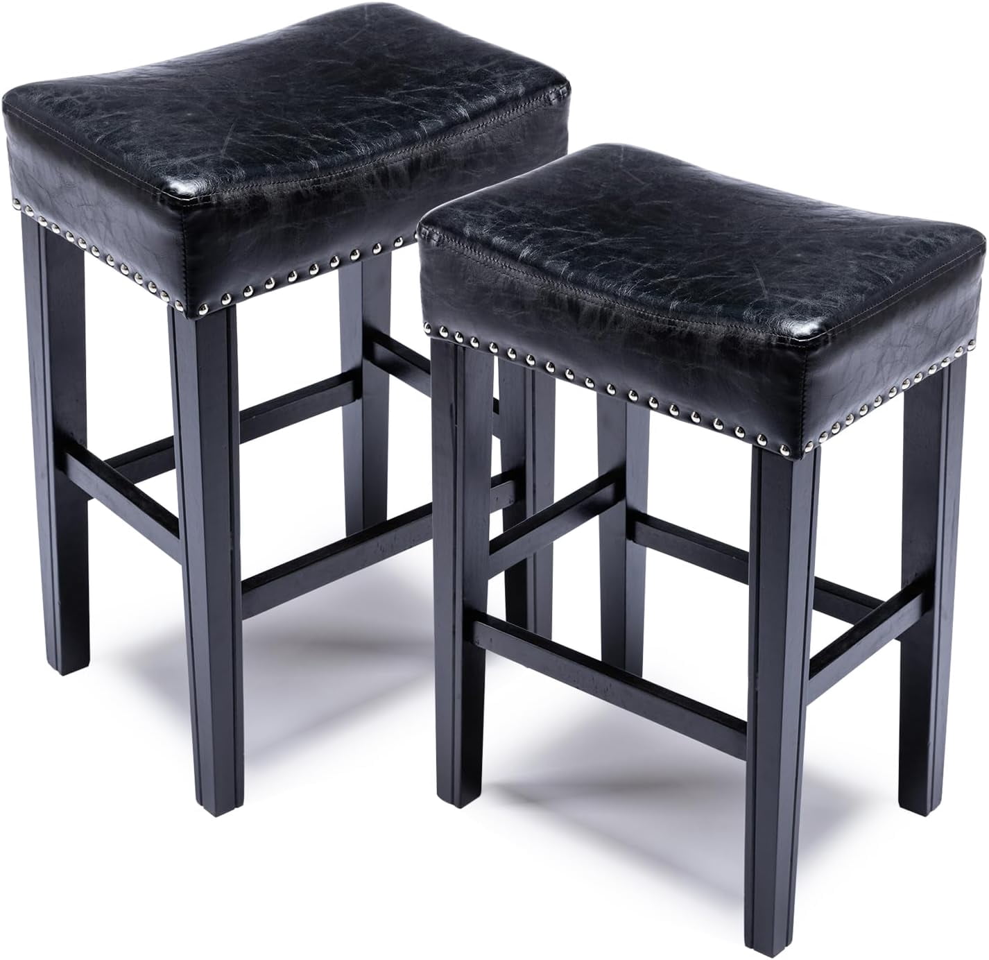 dgydbguuh Bar Stools Counter Height Bar Stools with Soft Cushion 26" PU ...