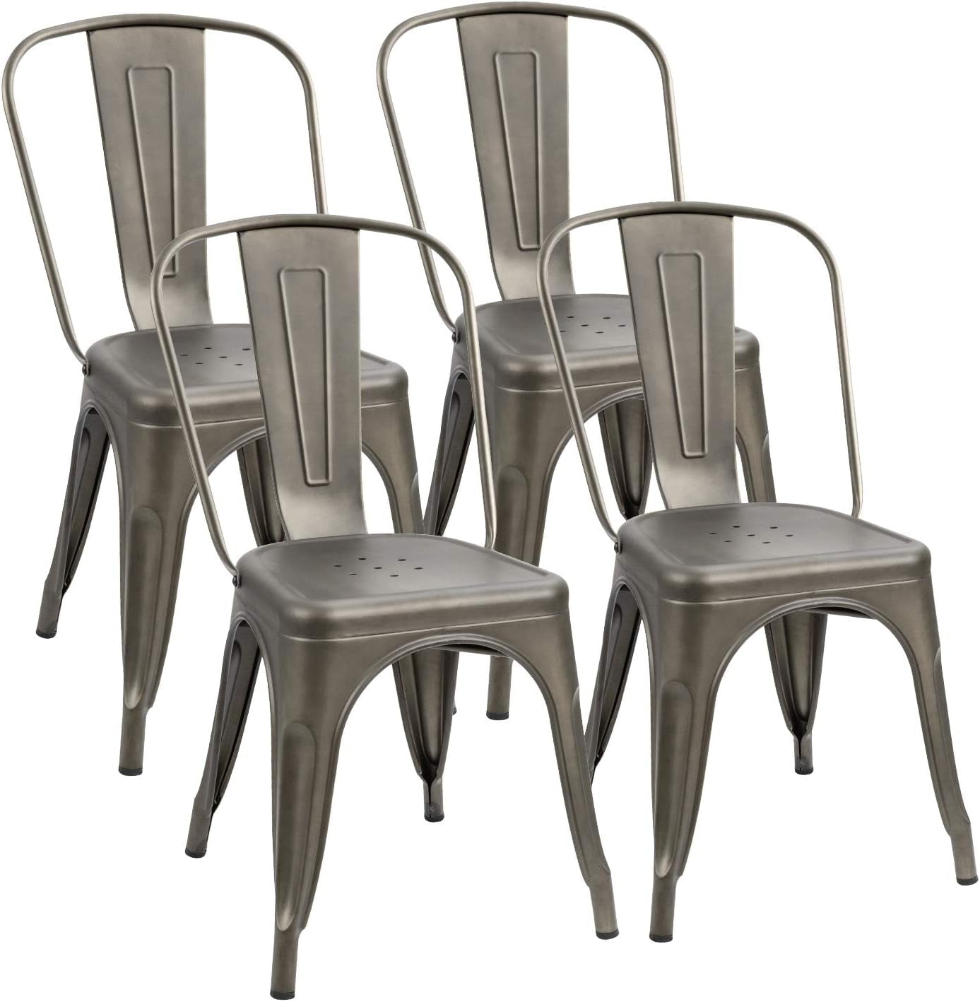 dgydbguuh Metal Dining Chairs Stackable Kitchen Dining Chairs Metal ...