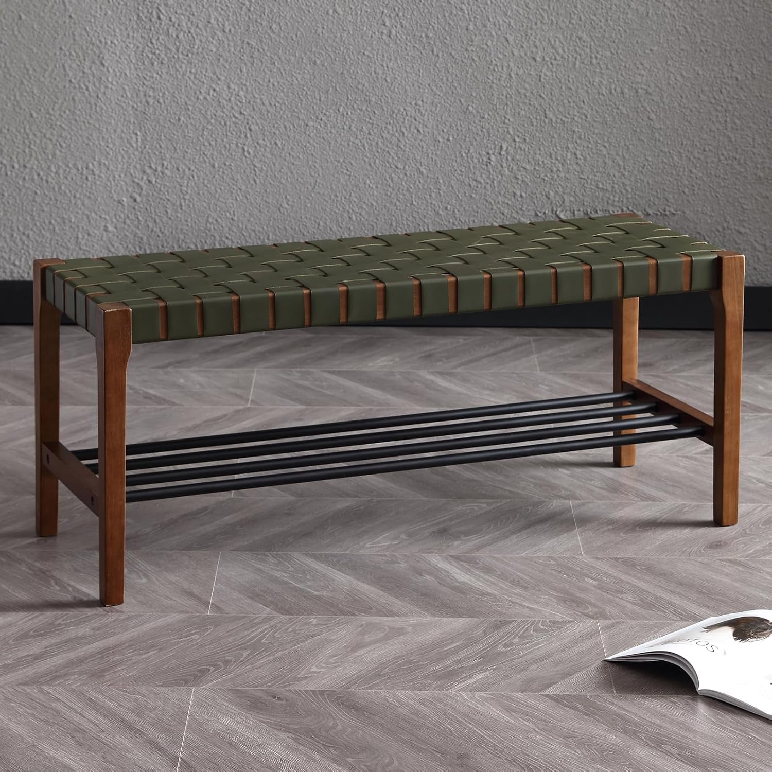 dgydbguuh Rustic Wood Entryway Bench 45 Inch Bench Indoor Boho Accent ...