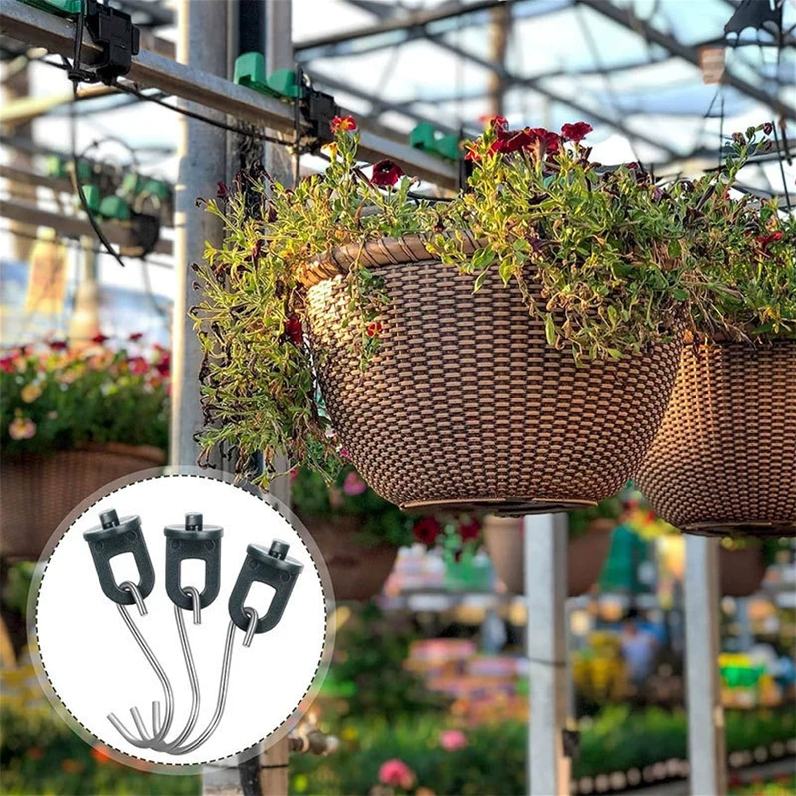 dgysar 50-Set Plastic Greenhouse Twist Clips and S-Hooks Space-Saving ...