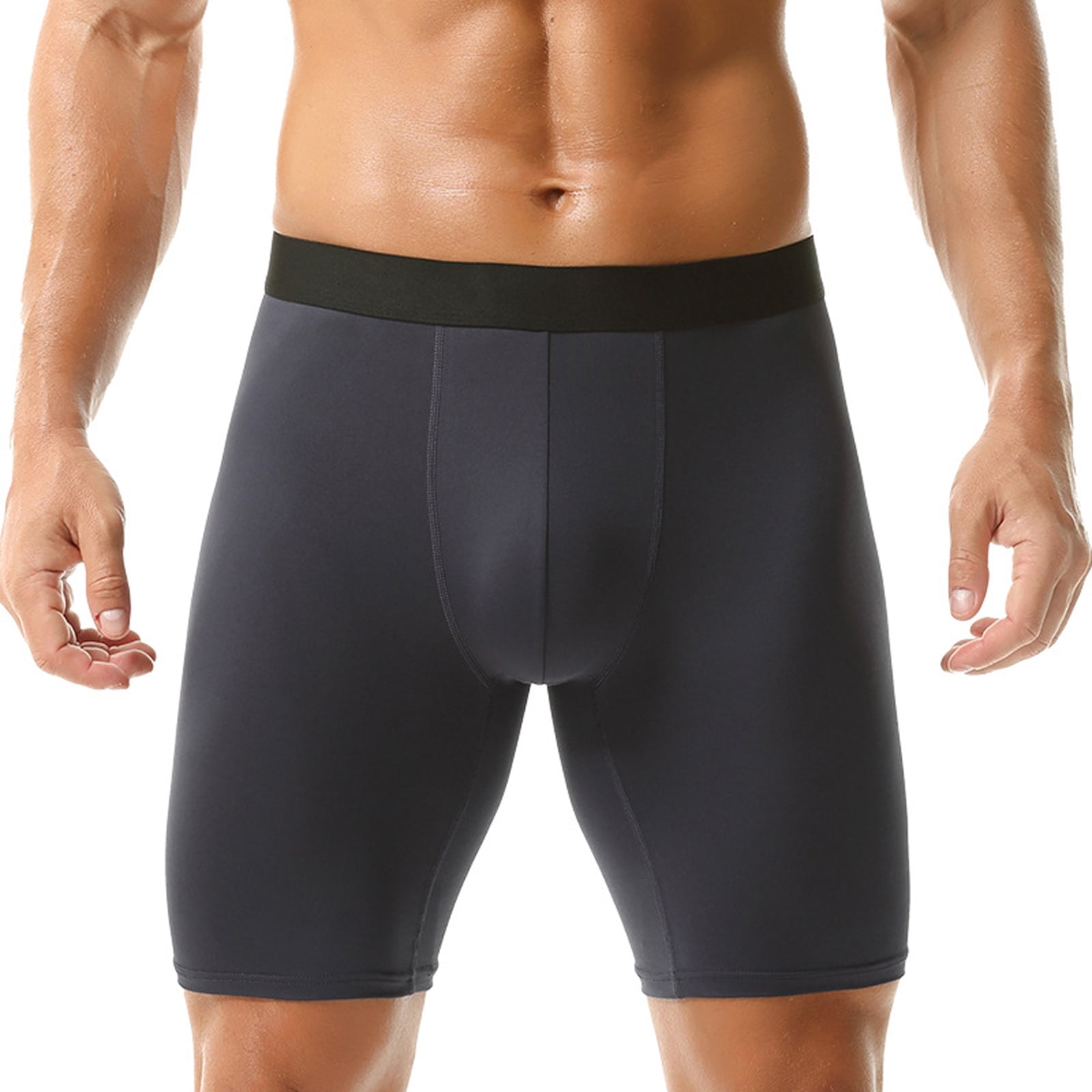 dgysar Anti-Chafing Men's Boxer Briefs Long Leg Milk Silk Breathable ...