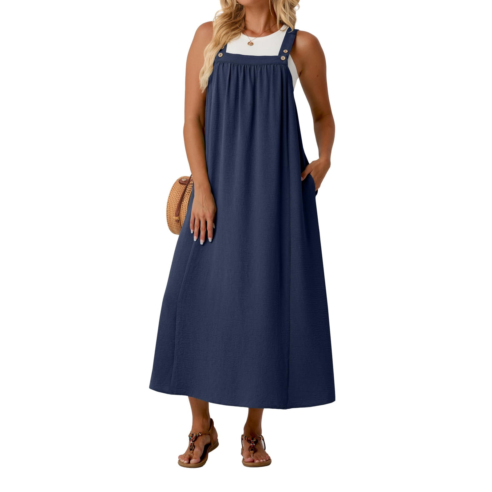 dgysar Basic Tank Dress, Form-Fitting Sleeveless Essential, Versatile ...