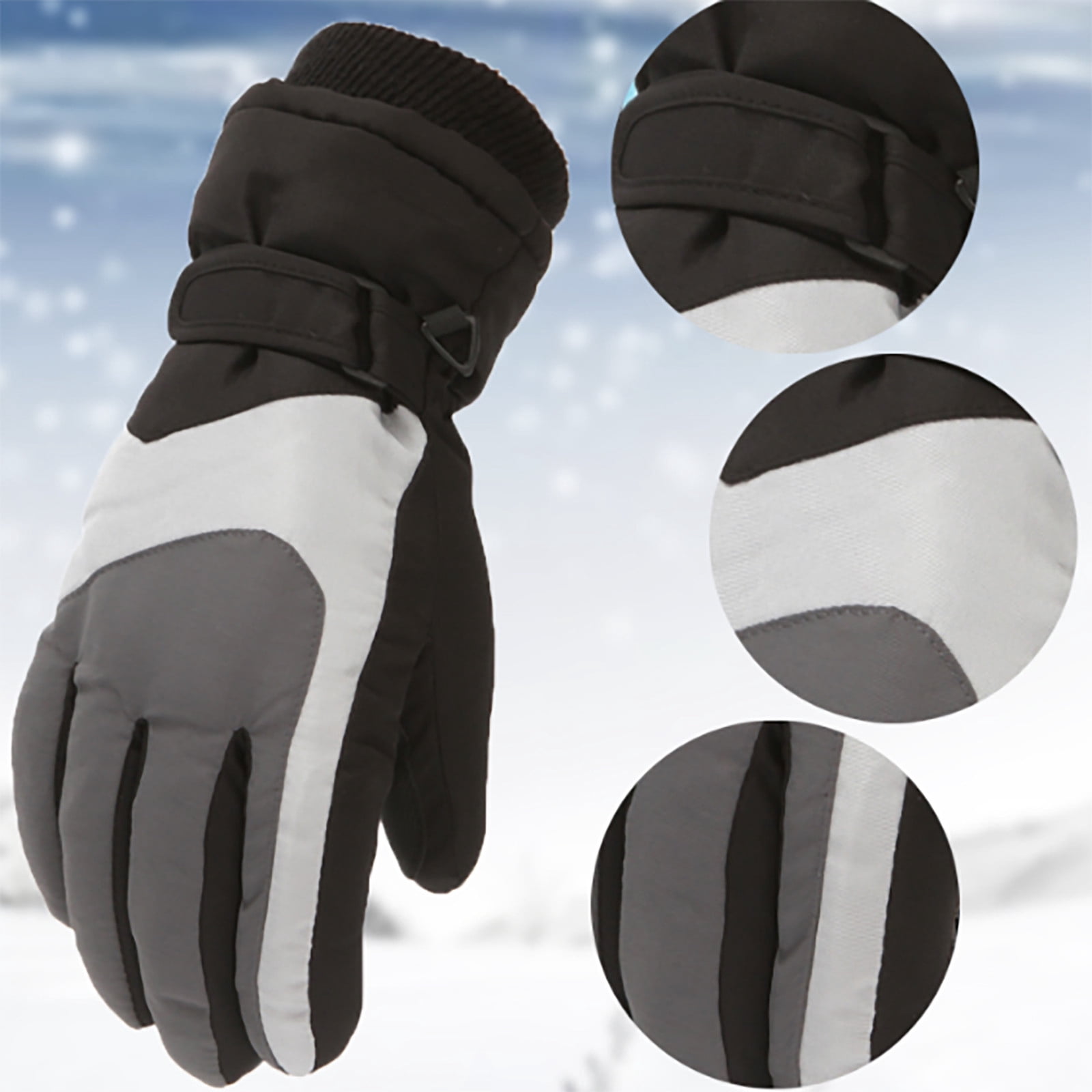 dgysar Boy Waterproof Snow Gloves, Easy Pull-On Cuff, Fun Colors for ...