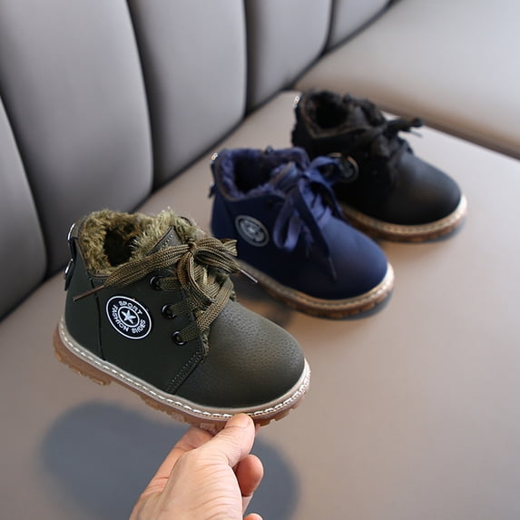 dgysar Boys Fashion Sport Boots Mid Calf First Walkers Stylish Soft ...