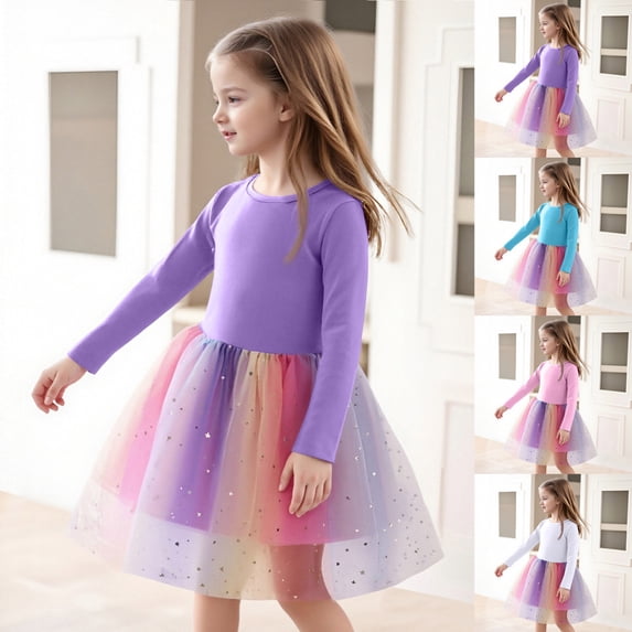 dgysar Girls Basic Day Dress, Pullover Dress, Soft Cotton Blend ...