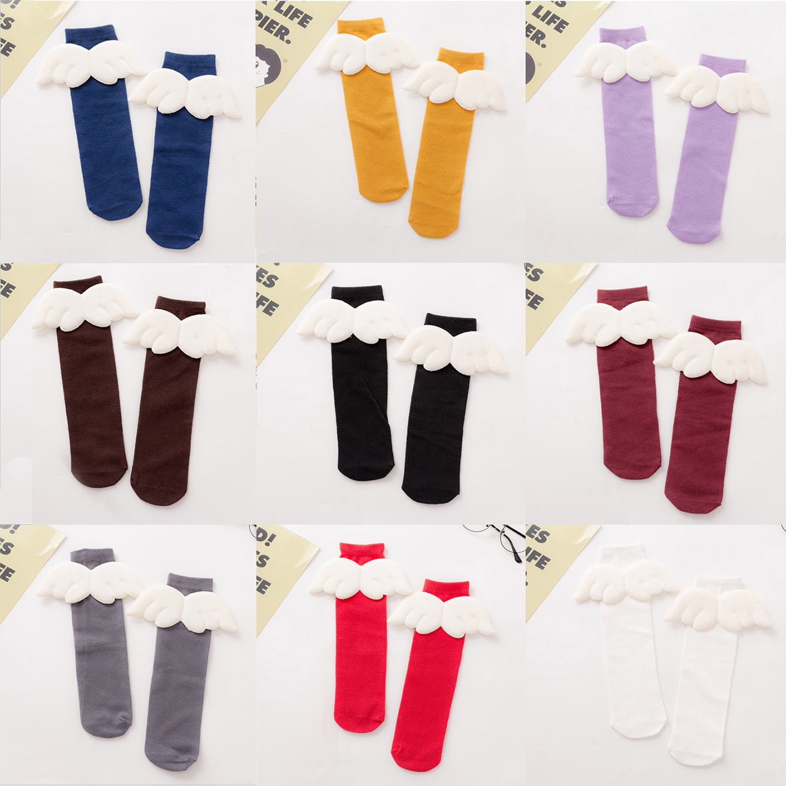 dgysar Little Girl Socks, Seamless Heelless Design with Wing & Bow ...