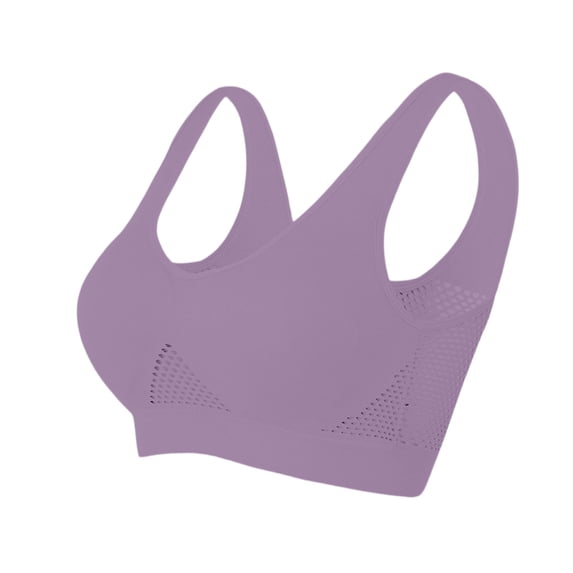 dgysar Mesh Panel Sports Bra, Ventilated Wirefree Design for Hot Yoga ...