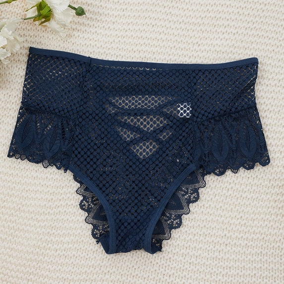 dgysar Plus Size Sexy Lace Panties, Crisscross Cut-Out Design Mid Rise ...