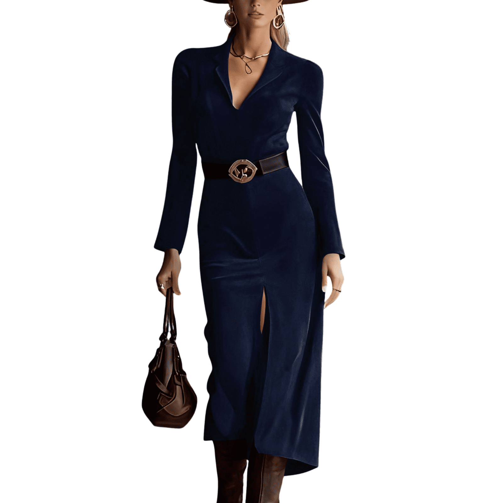 dgysar Women‘s Basic Long Sleeve Dress, Round Neck Shift or A-Line ...