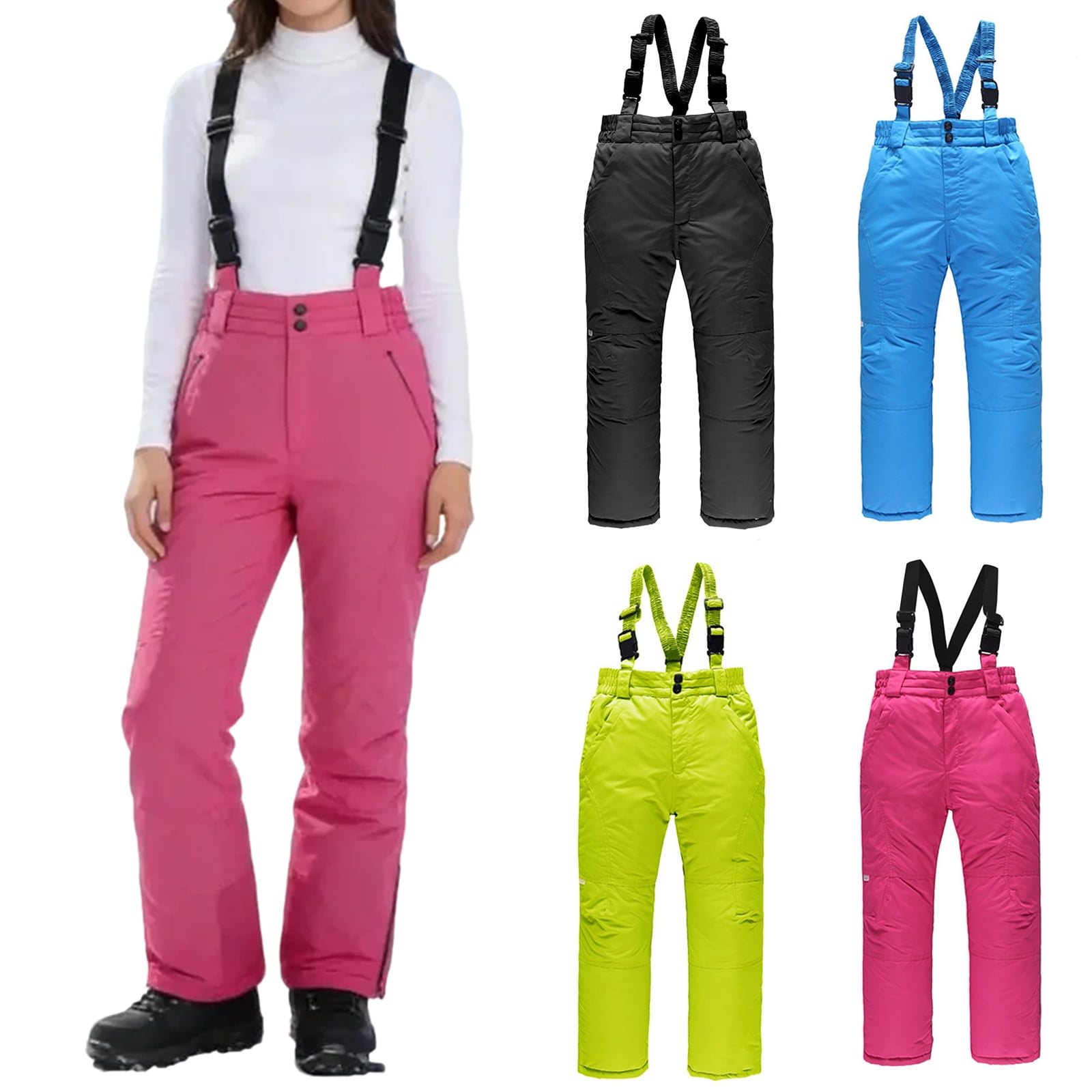 dgysar Women's Essential Insulated Ski Bibs, Water Resistant Snow Pants ...