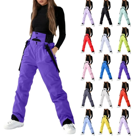 dgysar Women's Essential Insulated Ski Bibs, Water Resistant Snow Pants ...
