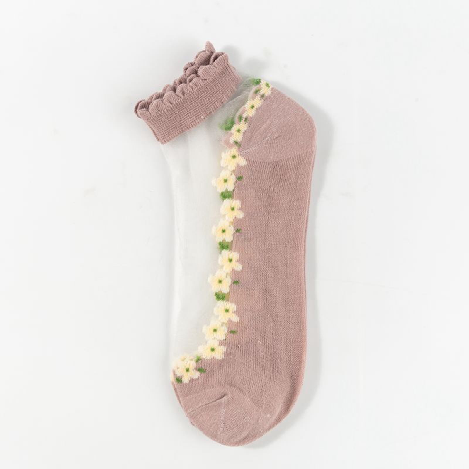 dgysar Women‘s Floral Print Crew Socks, Breathable Cotton Socks with ...