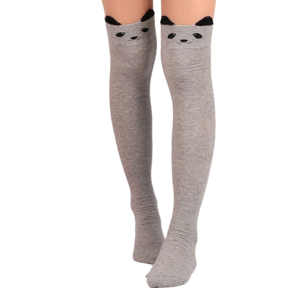dgysar Youth Soccer Cartoon Knee High Socks, Grey Socks with Fun ...