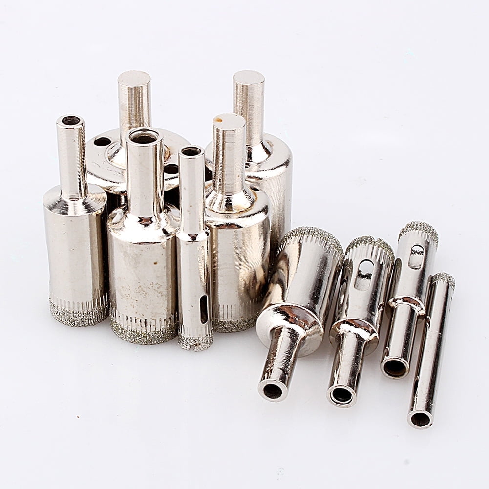 diamond hole saw drill bit set - 10pc tile, ceramic, glass, marble ...