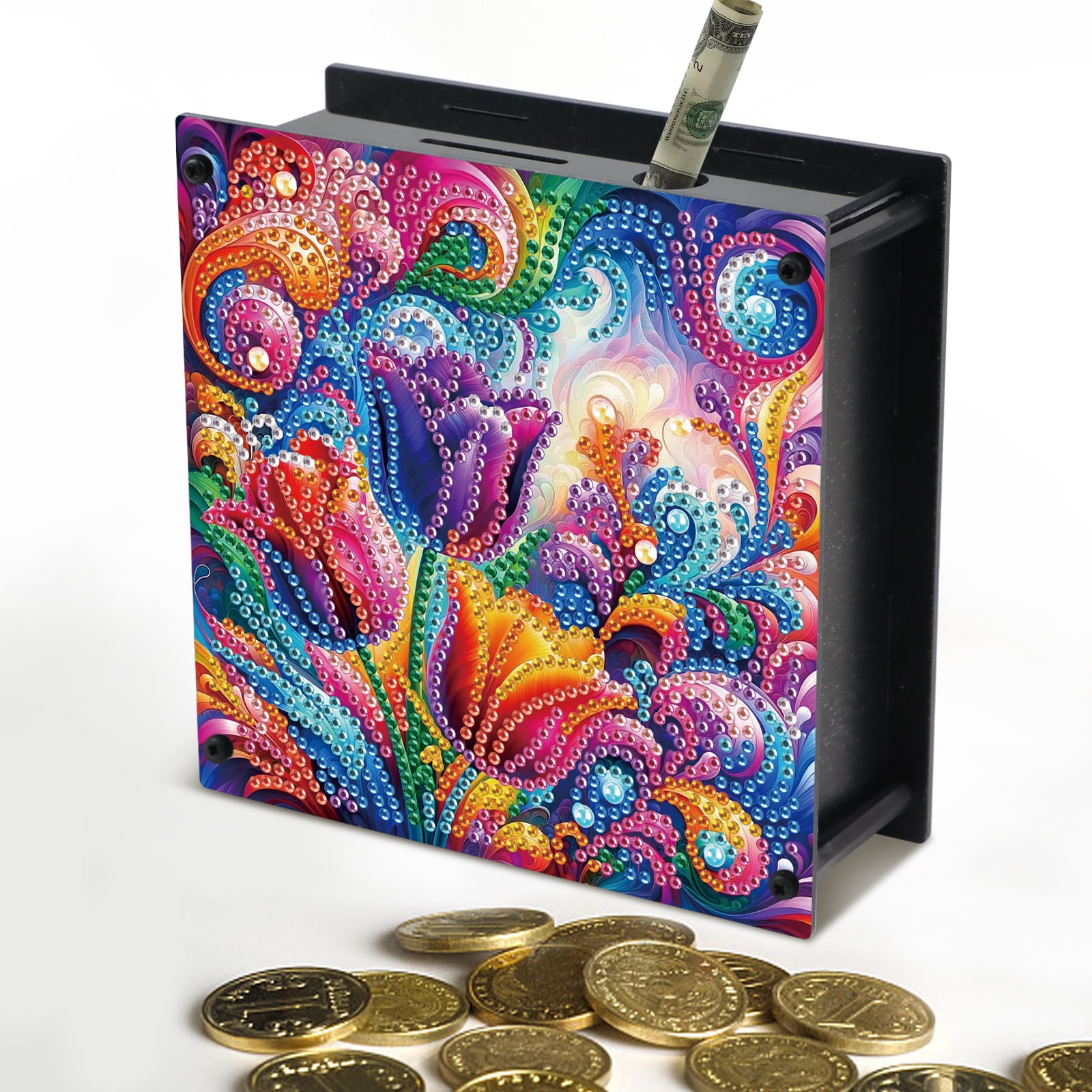 diamond painting piggy bank kit, luscious tulip sticker drilling craft ...