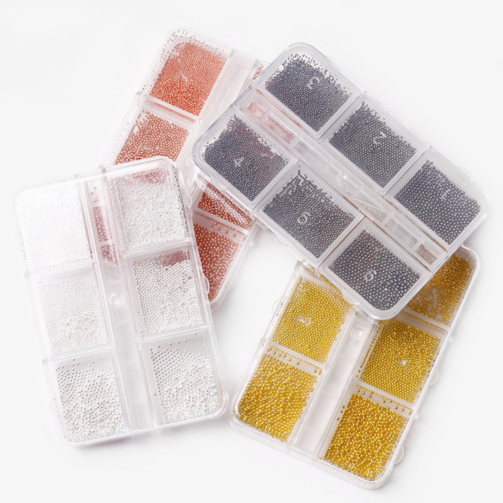 dianhelloya 1 Box Mini Steel Beads Shiny Three-dimensional Non-porous ...