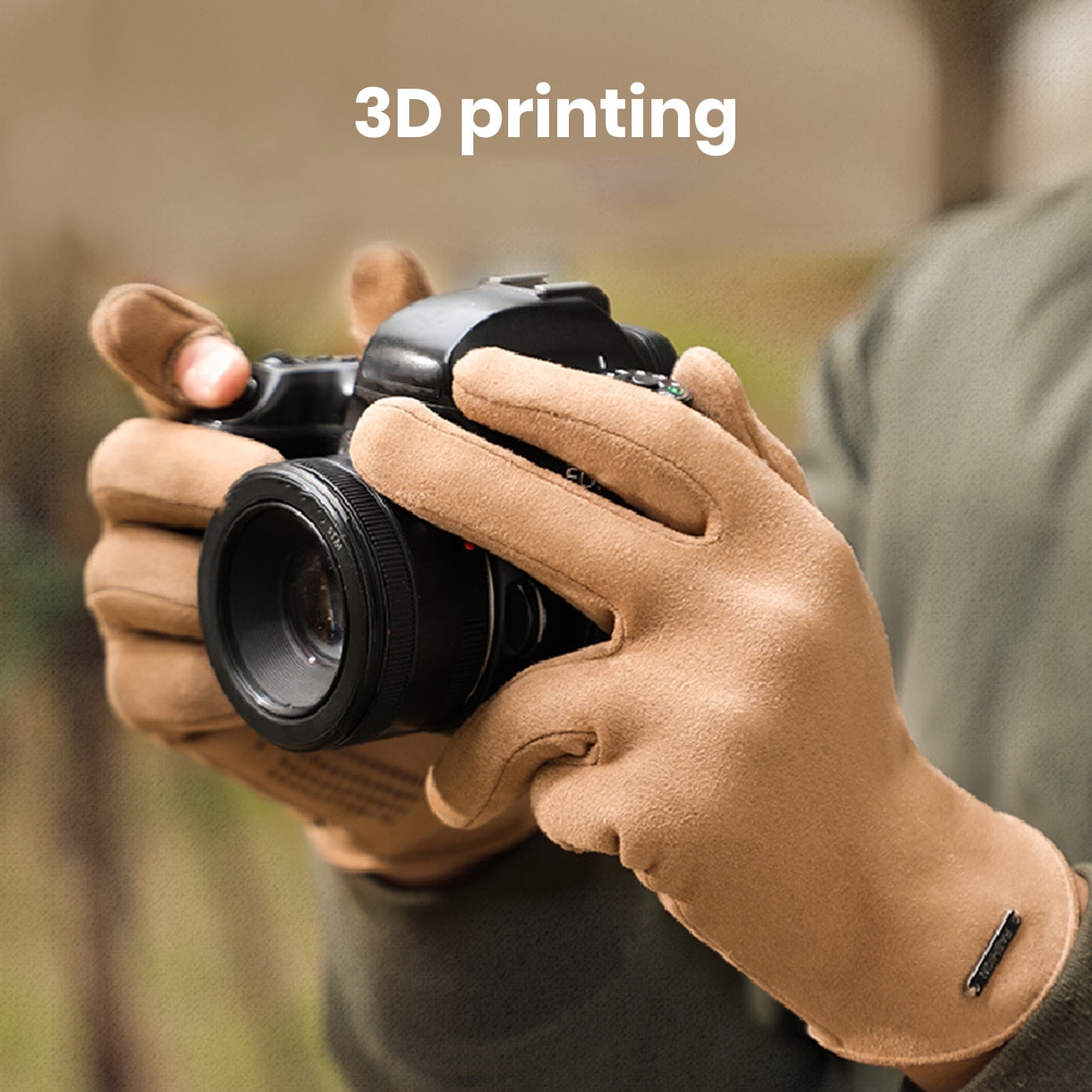 dianhelloya 1 Pair Unisex Winter Gloves Thick Plush Double-sided Plush ...