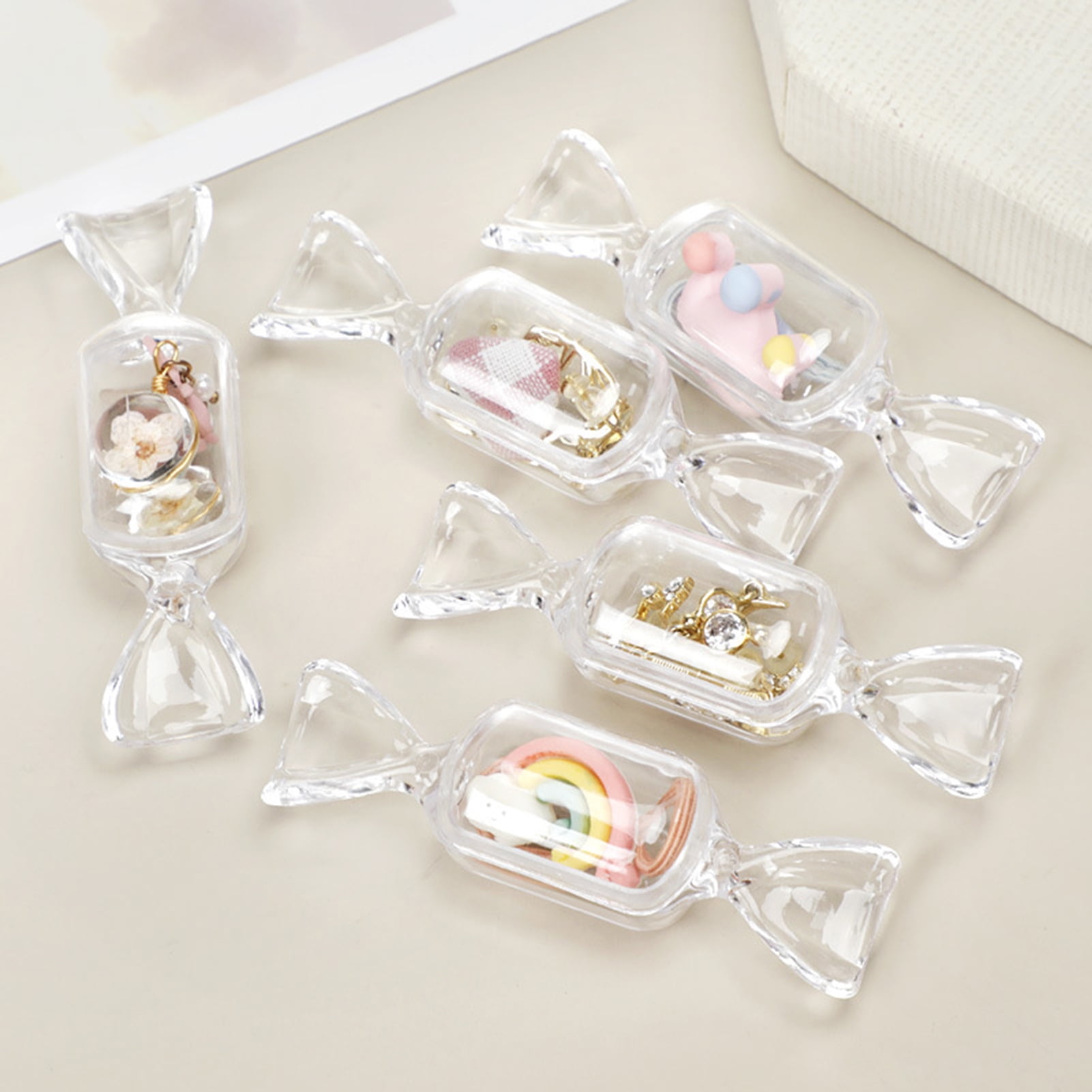 dianhelloya 10Pcs/Set Creative Candy Shape Storage Case Adorable Multi ...