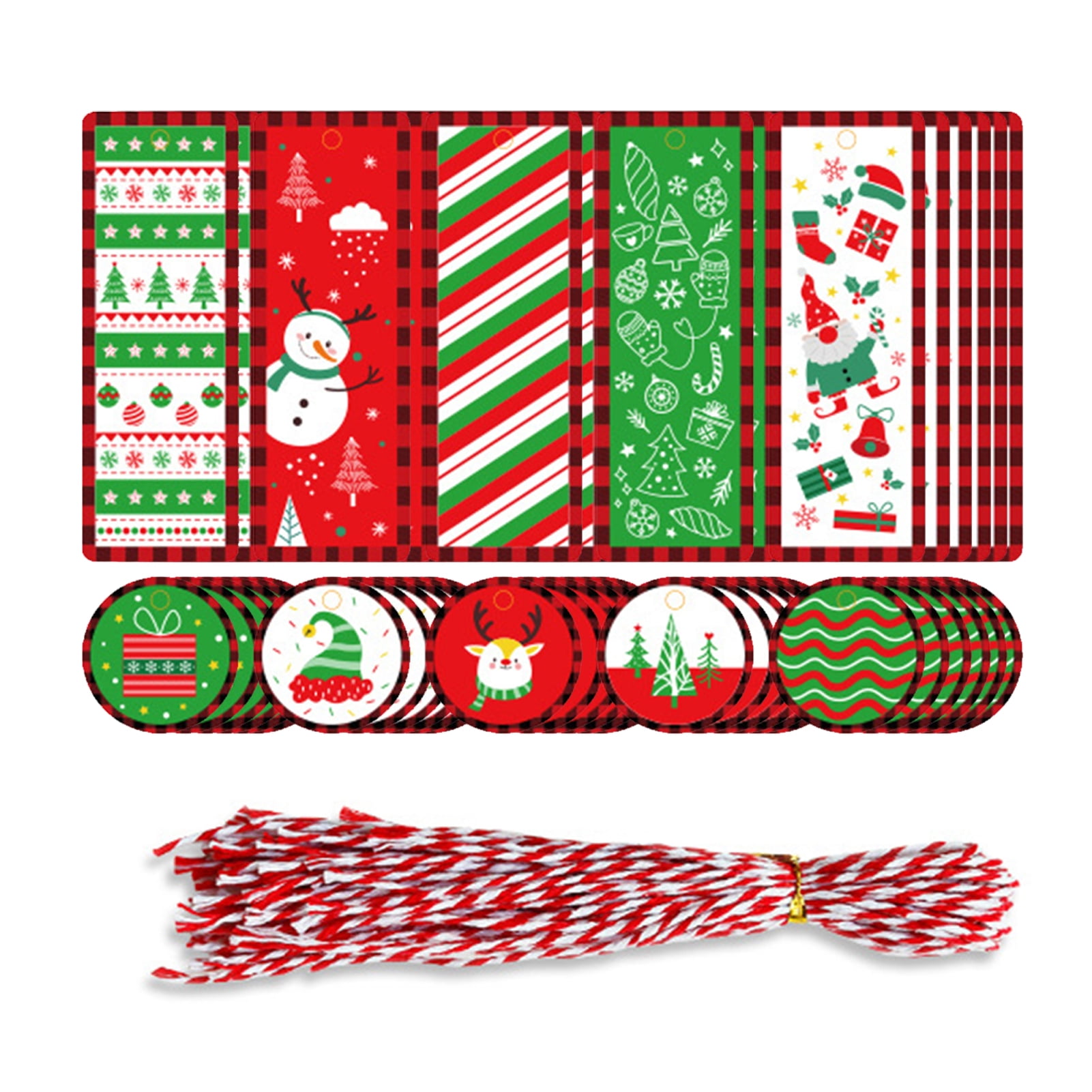 dianhelloya 50 Pcs/Set Christmas Gift Tags Writable Burr Free Christmas ...