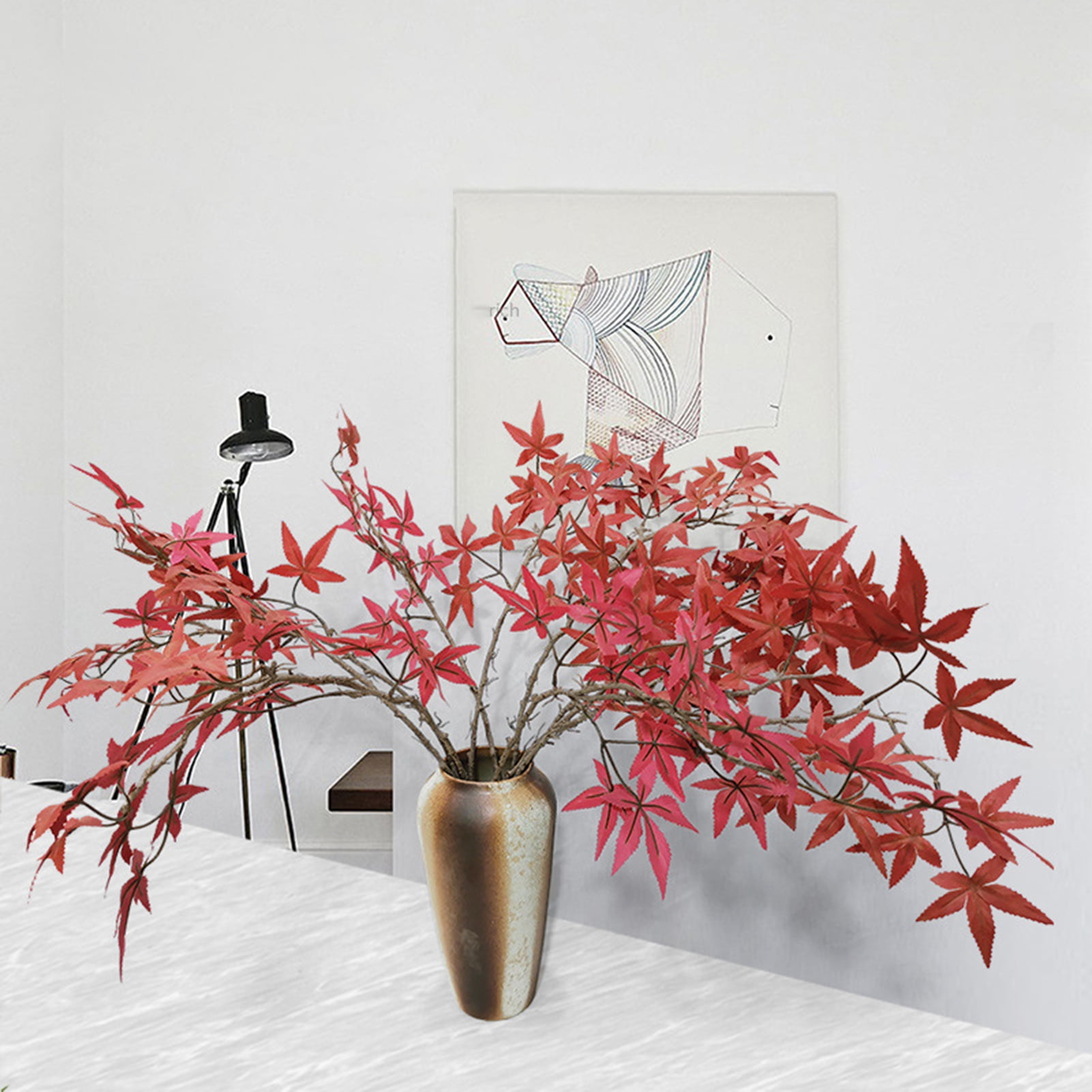 dianhelloya Artificial Autumn Maple Leaf Plastic Good Detail Vivid No ...