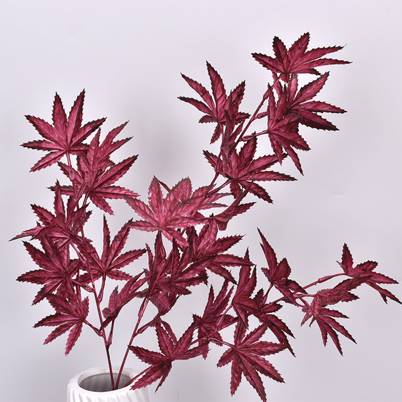 dianhelloya Artificial Maple Leaves Branch Flexible Wire Stem Realistic ...