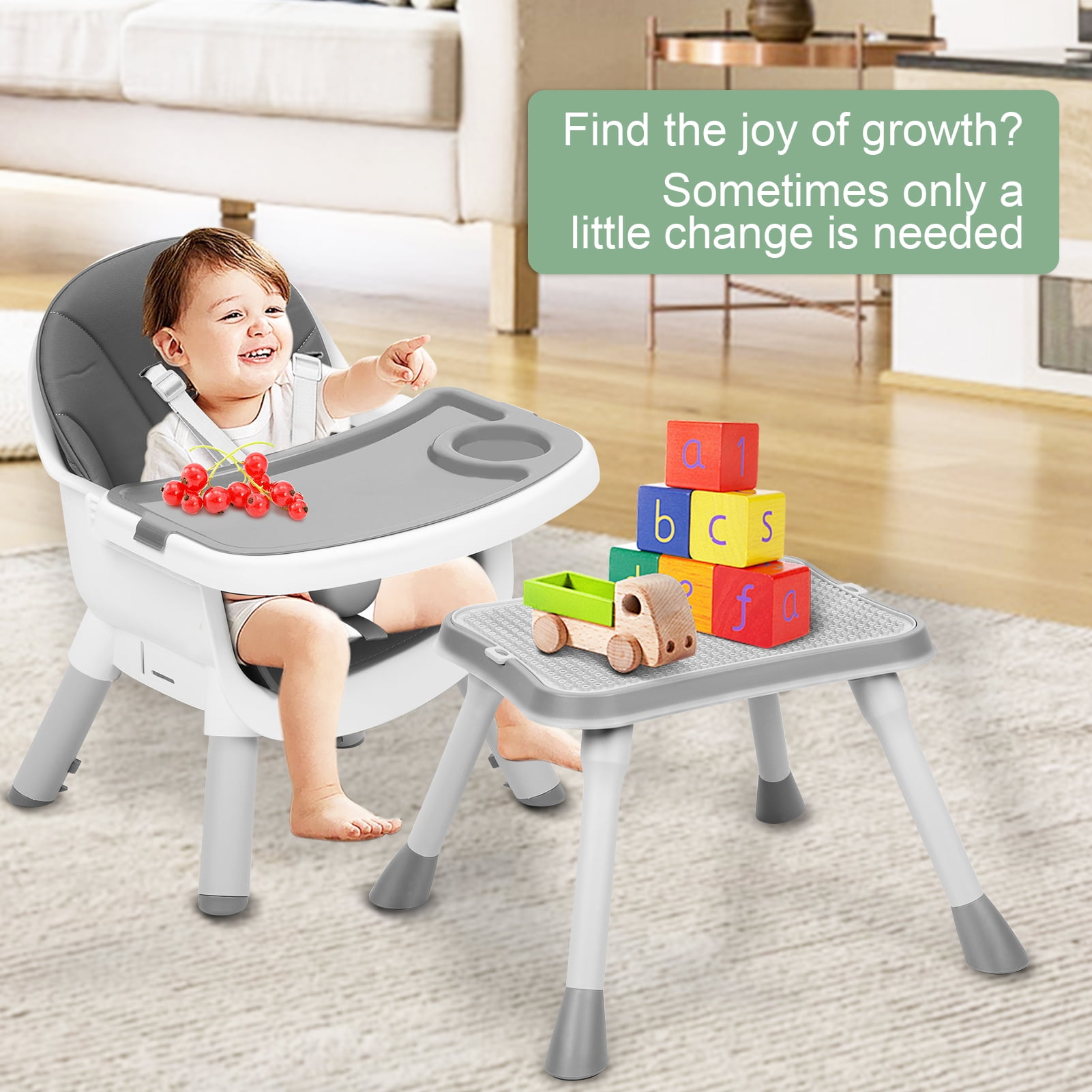 dianhelloya Baby Highchair, 6 in 1 High Chair for Babies and Toddlers ...