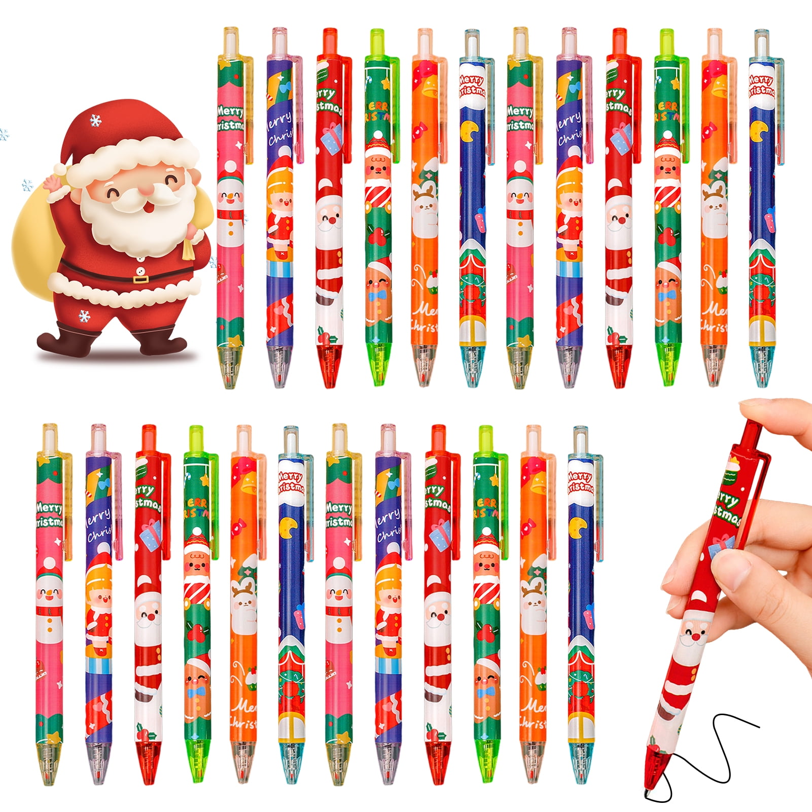 dianhelloya Christmas Ballpoint Pens Exquisite Pattern Vibrant Color ...