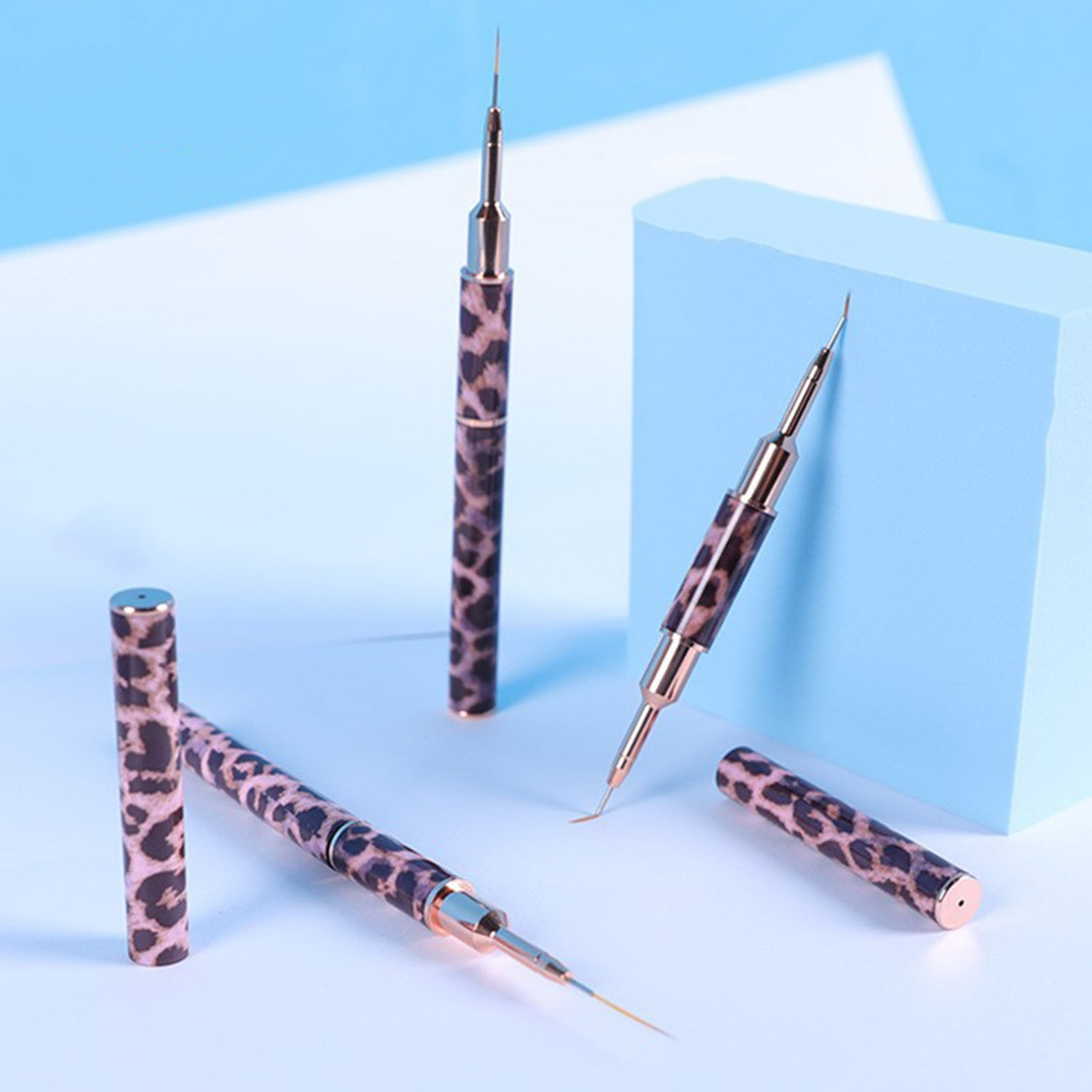 dianhelloya Dual-Use Nail Brush Pen Fiber Bristles Metal Body ...