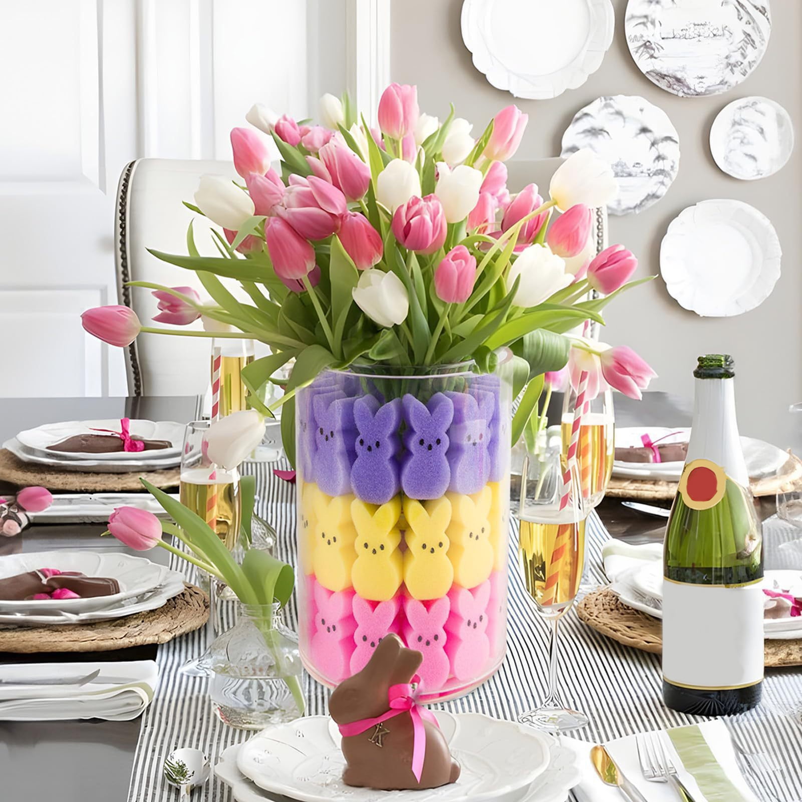 dianhelloya Easter Sponge Rabbit Vase Fillers, DIY Customizable Decor ...