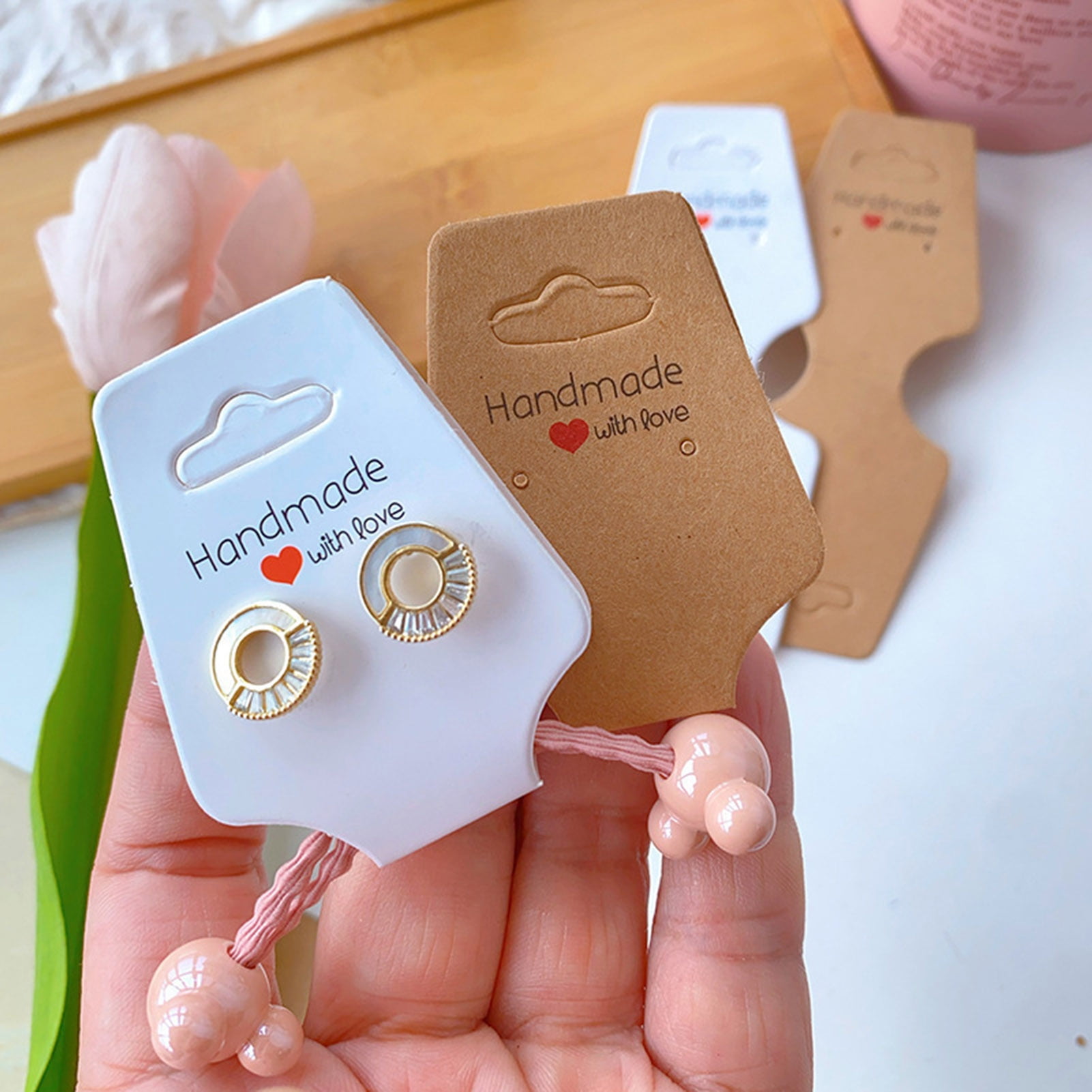 dianhelloya Easy Fold & Hang Necklace Display Cards with Pre-Engraved ...