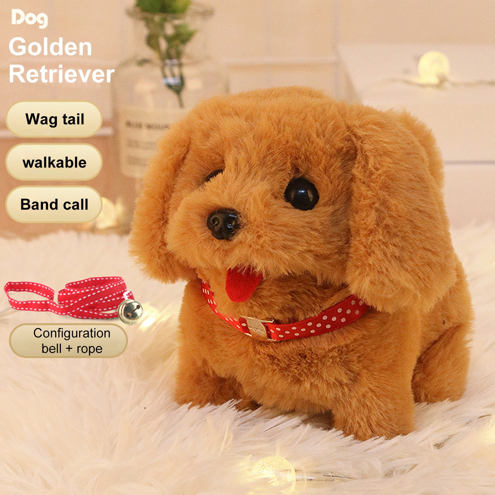 dianhelloya Electronic Dog Toy Gift for Kids Toddlers Interactive Plush ...