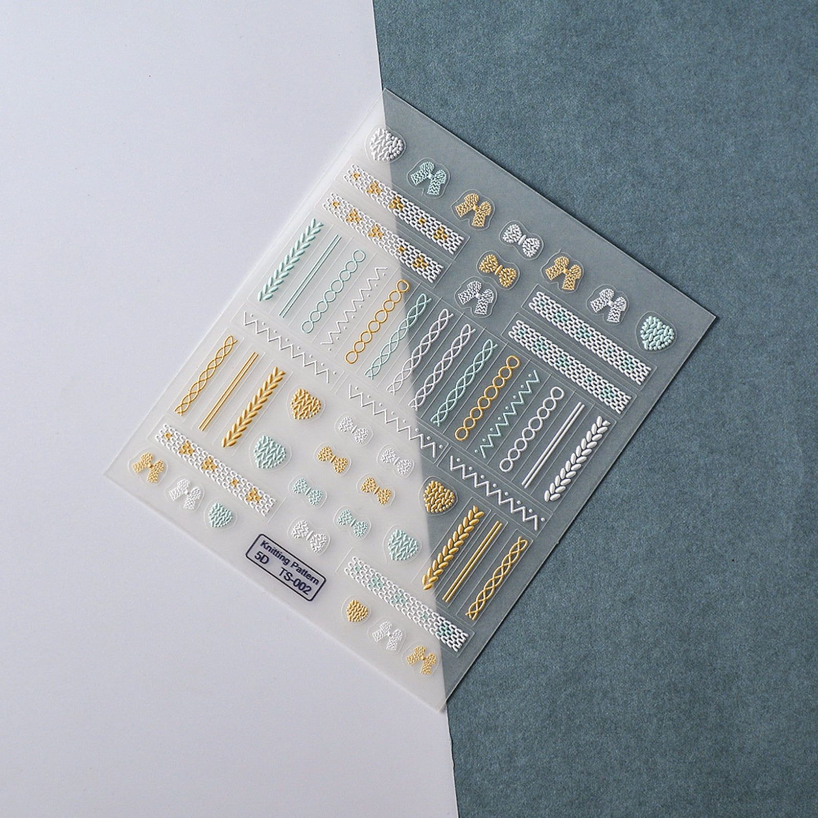 dianhelloya Embossed Nails Art Stickers Creative 5D Engraved Woolen ...